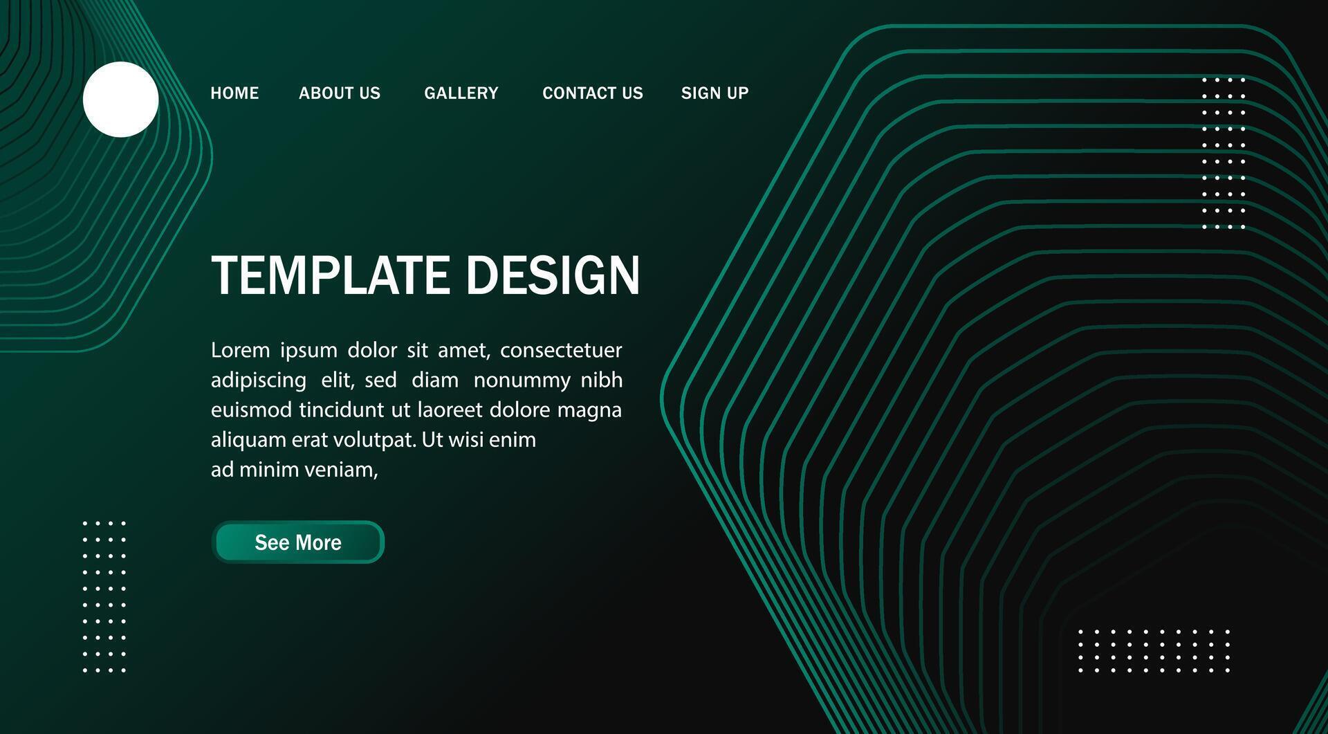 a green web page template design with a geometric pattern 50886782 ...