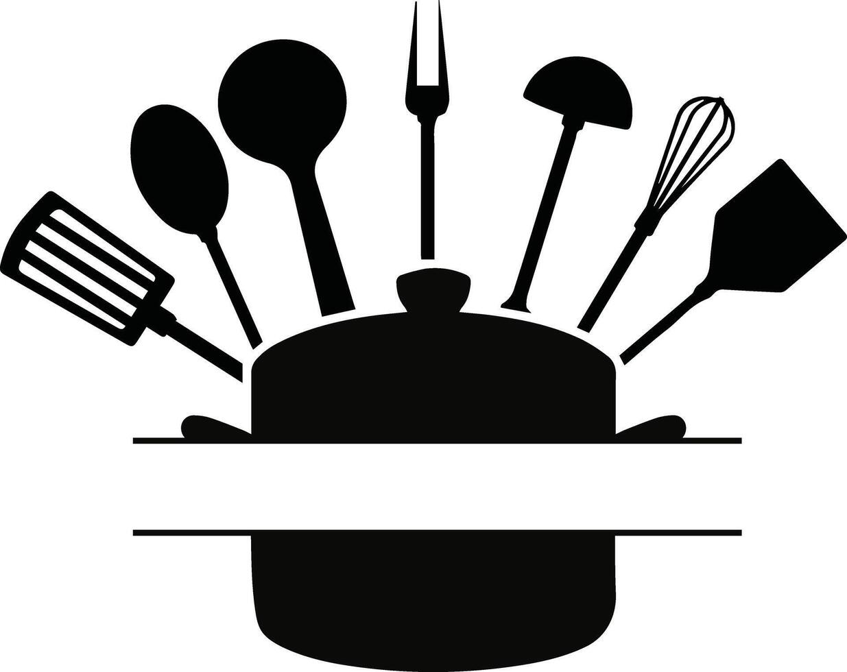 Kitchen Split Frame Cooking Monogram 50893033 Vector Art at Vecteezy