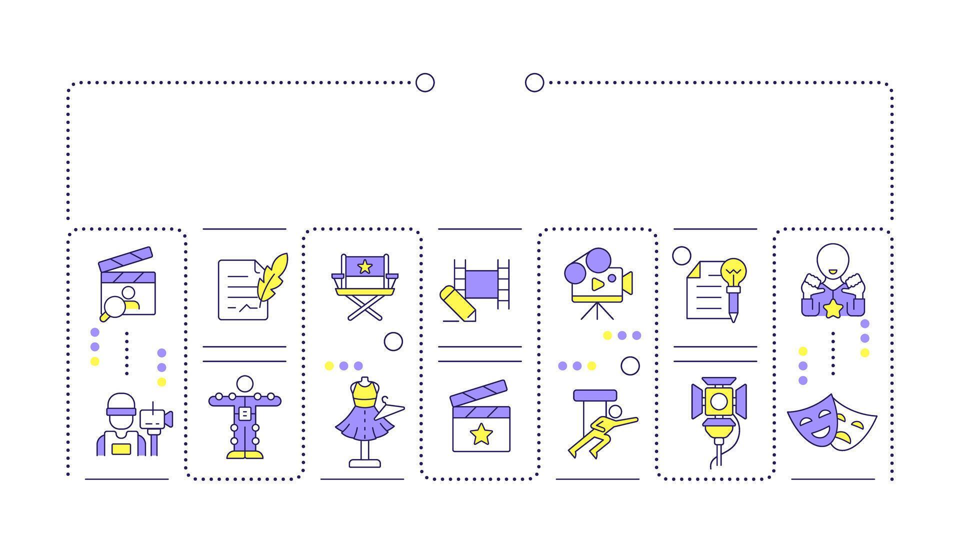 Film production word concept isolated on white. Filmmaking, acting ...
