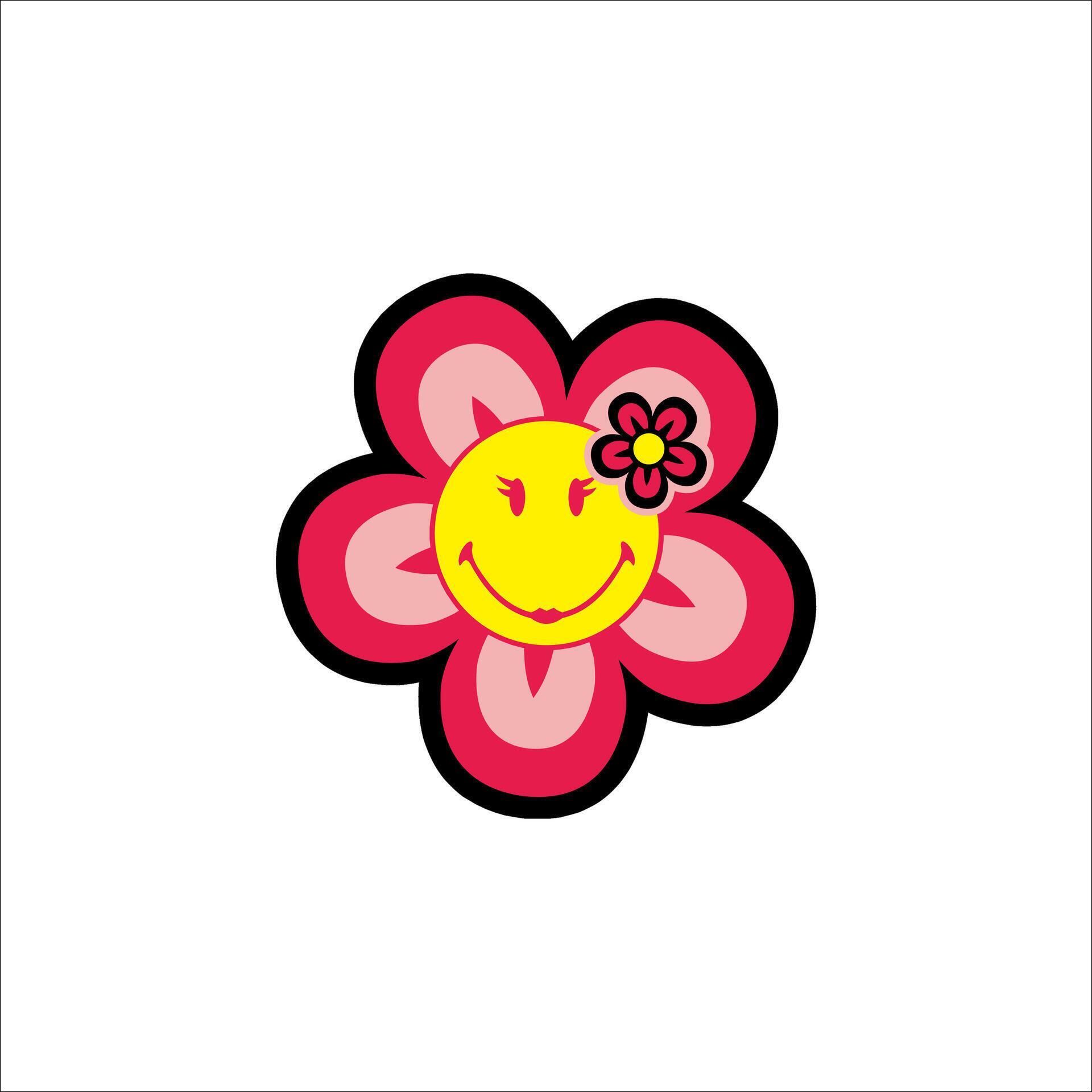 Flower emoticon with smiling face 50896369 Vector Art at Vecteezy