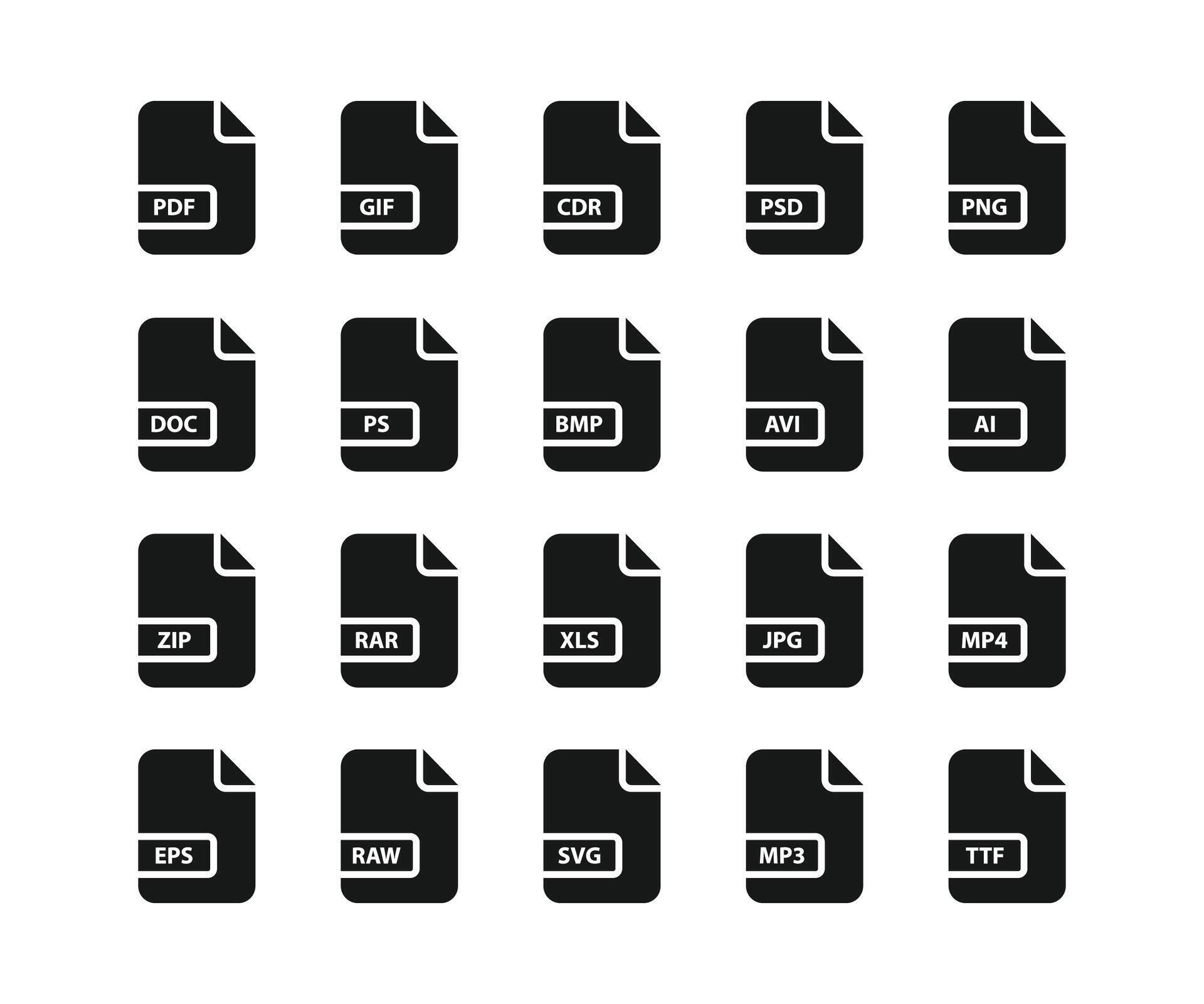 File Format Icon Set File Type Icon Set Format And Extension Of