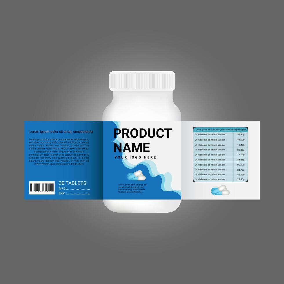 A Product Label Design With A Bottle And A Label 50898252 Vector Art At Vecteezy