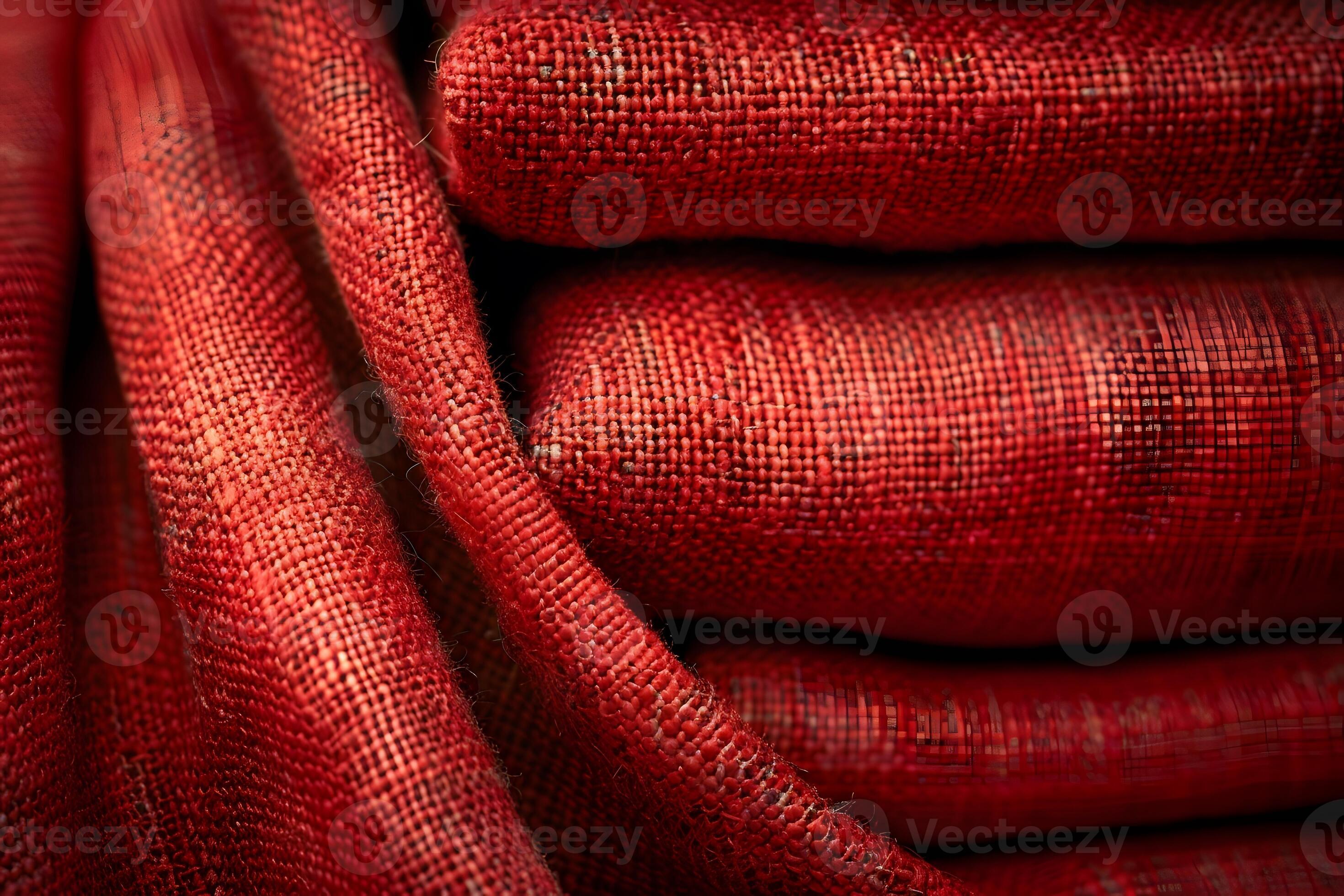 Red Textured Fabric Close-Up Intricate Weaving Pattern for Design ...