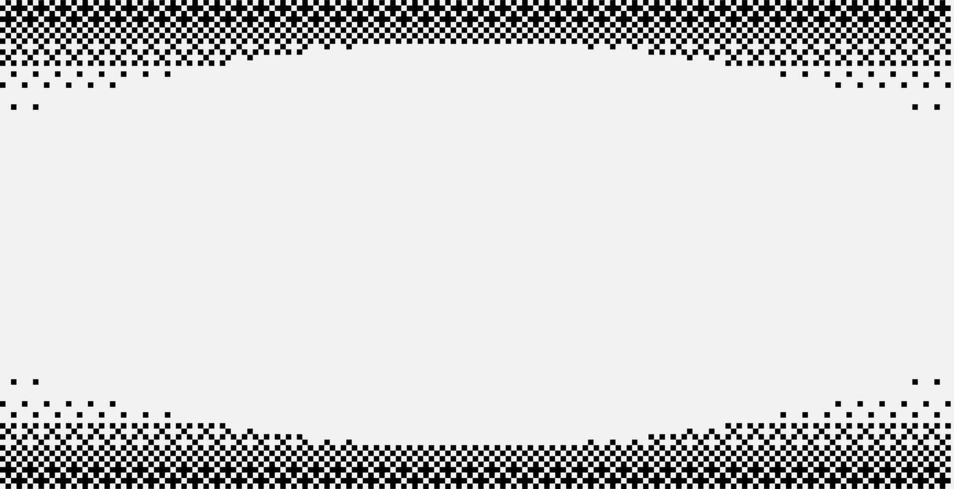 Gradient bitmap pixelated frame border. background with halftone effect. White pixel texture. 8 ...