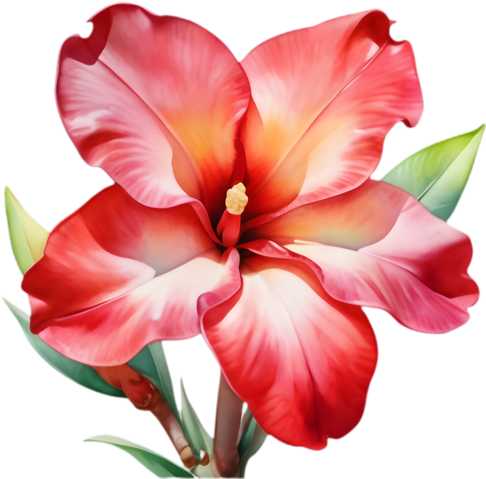 Artistic Watercolor Representation Of Adenium Obesum 50905158 Png