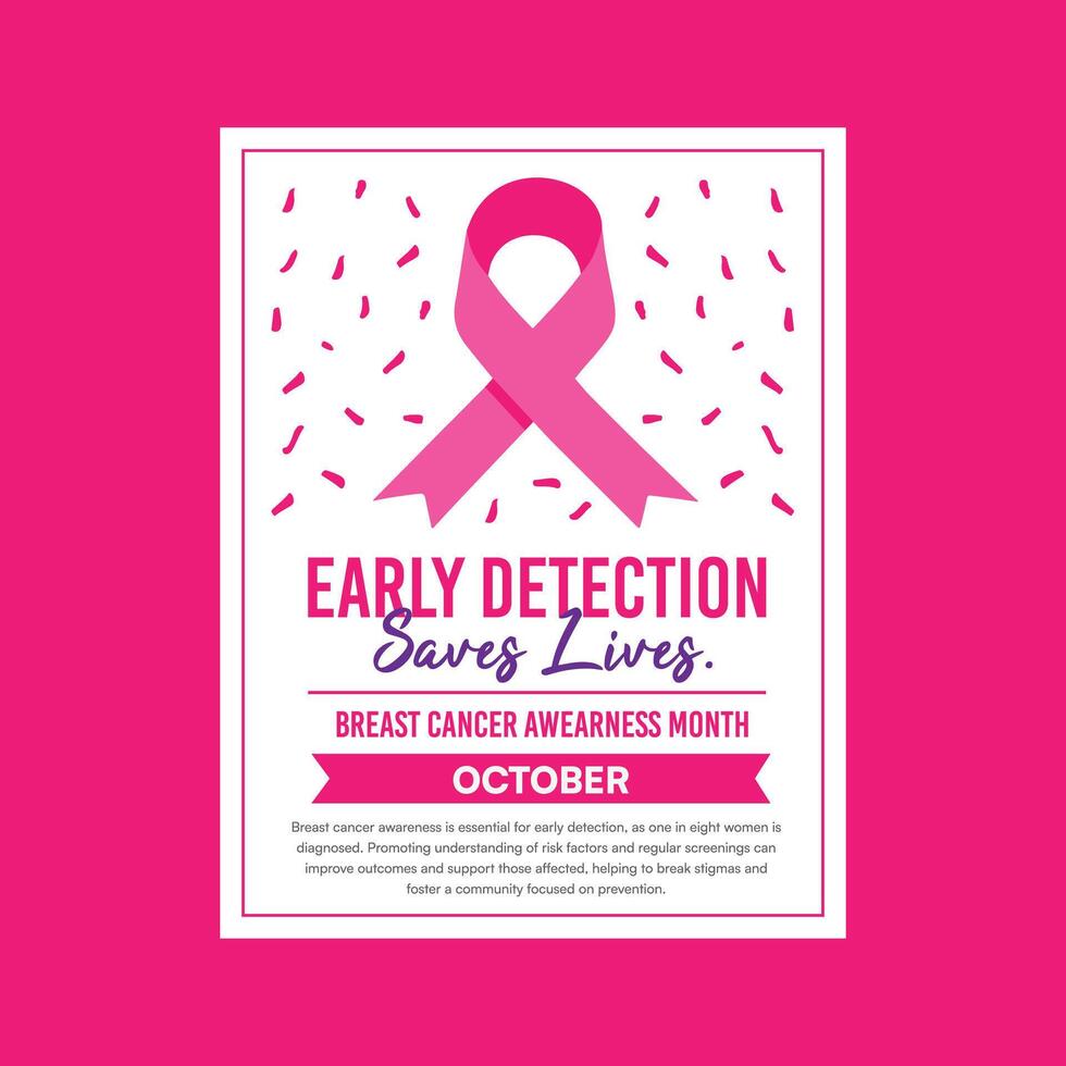 Early detection saves lives breast cancer awareness month October pink poster design 50911745 ...