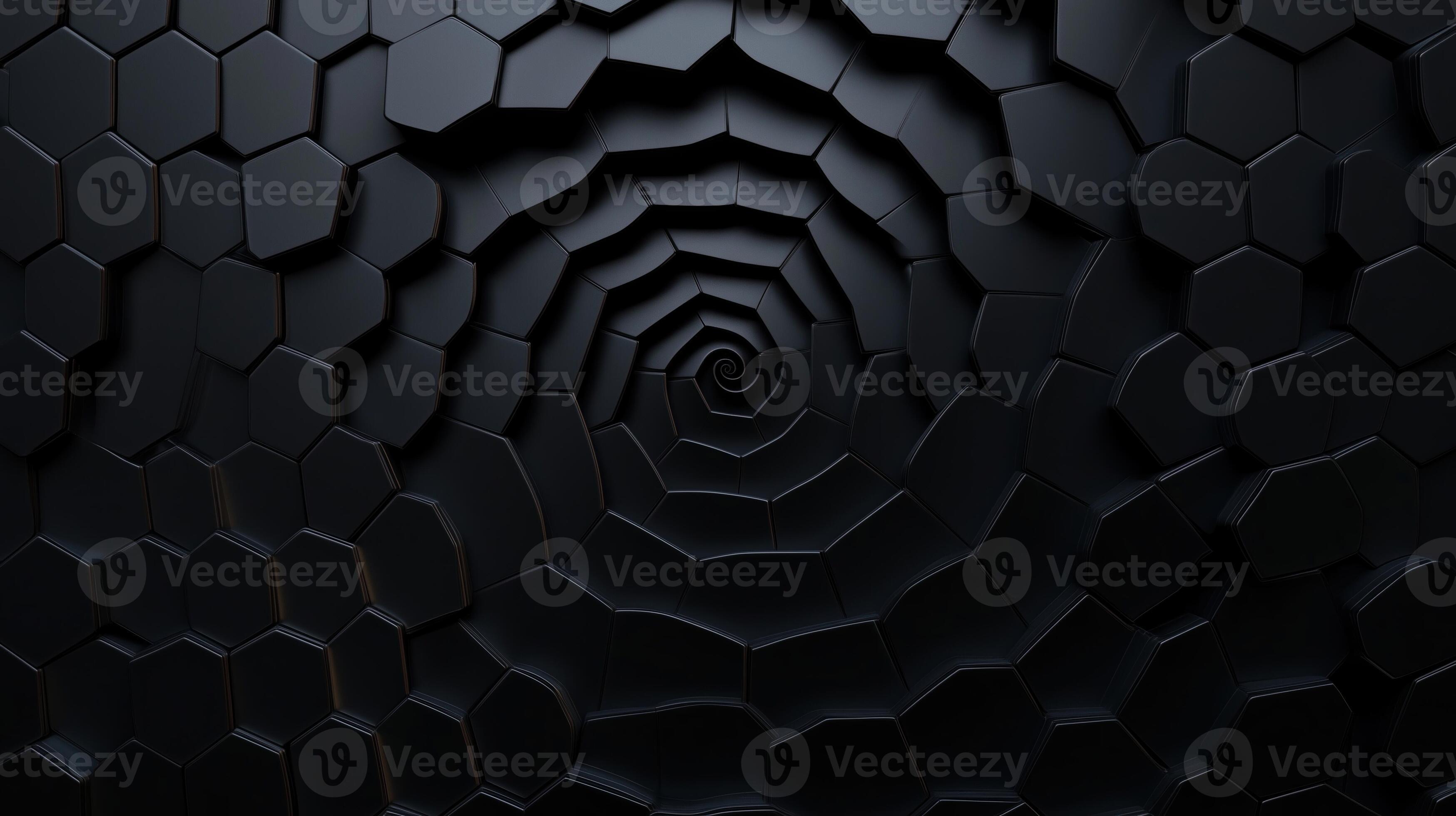 A Black Tunnel Made Of Hexagonal Tiles Creating A Sense Of Depth And Abstraction Ideal For