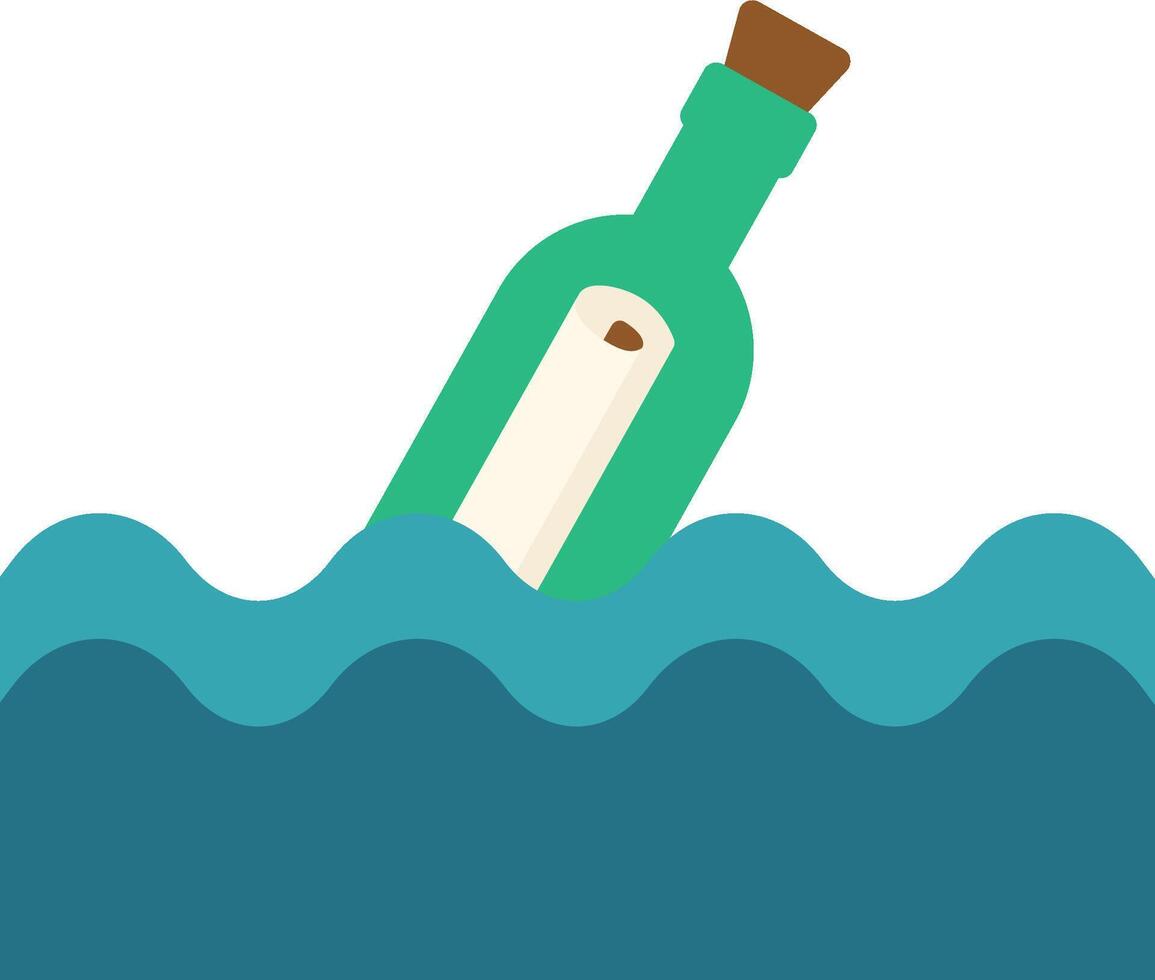 A bottle floating in the ocean with a message 50937359 Vector Art at ...