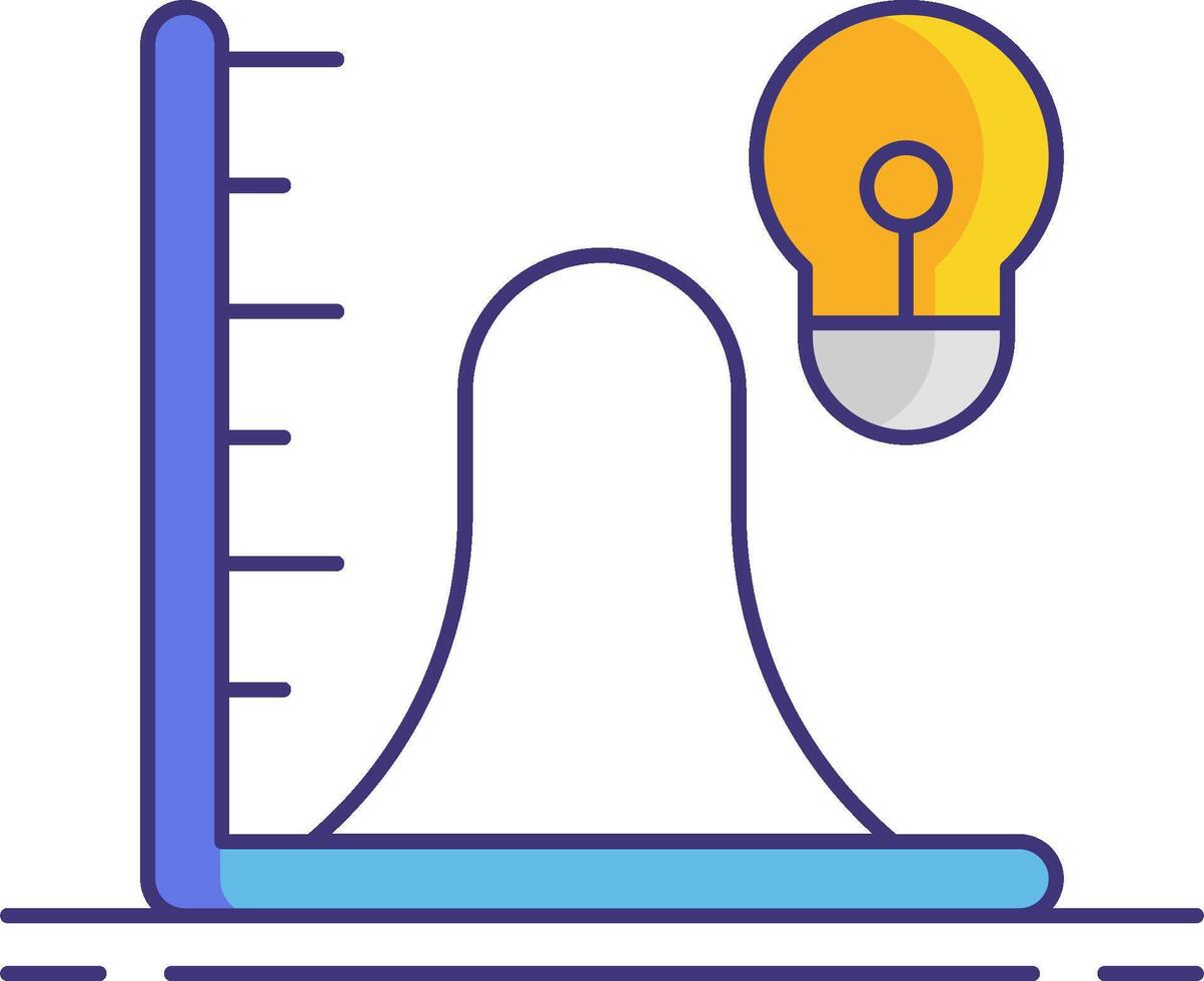 A light bulb is on top of a graph 50939388 Vector Art at Vecteezy