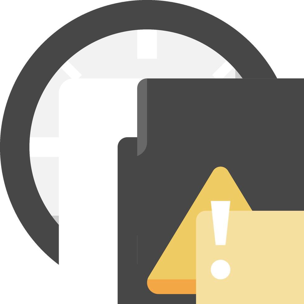 A file folder with a yellow triangle and a clock 50940857 Vector Art at ...