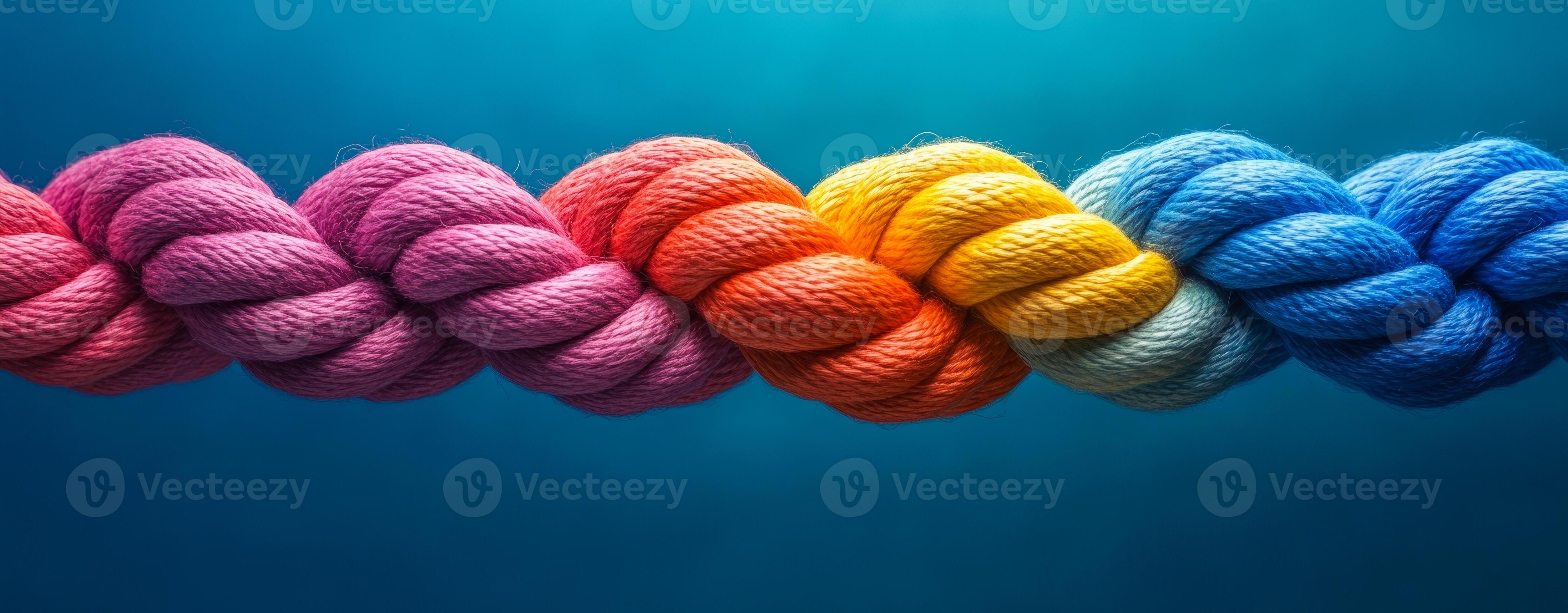 Vibrantly colored ropes intertwined in water. Colorful ropes of pink ...