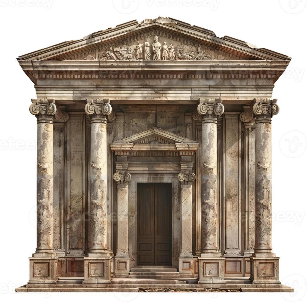 Ancient greek temple facade with columns and frieze isolated on white background 50968254 Stock ...