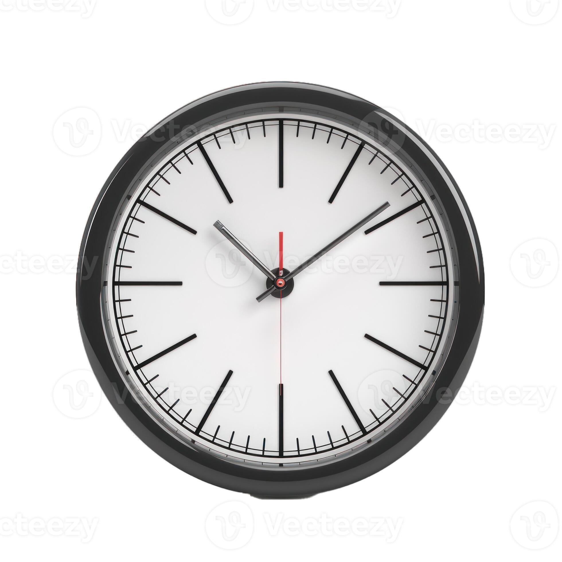 Classic Analog Clock Face Telling Time On White Background 50969746