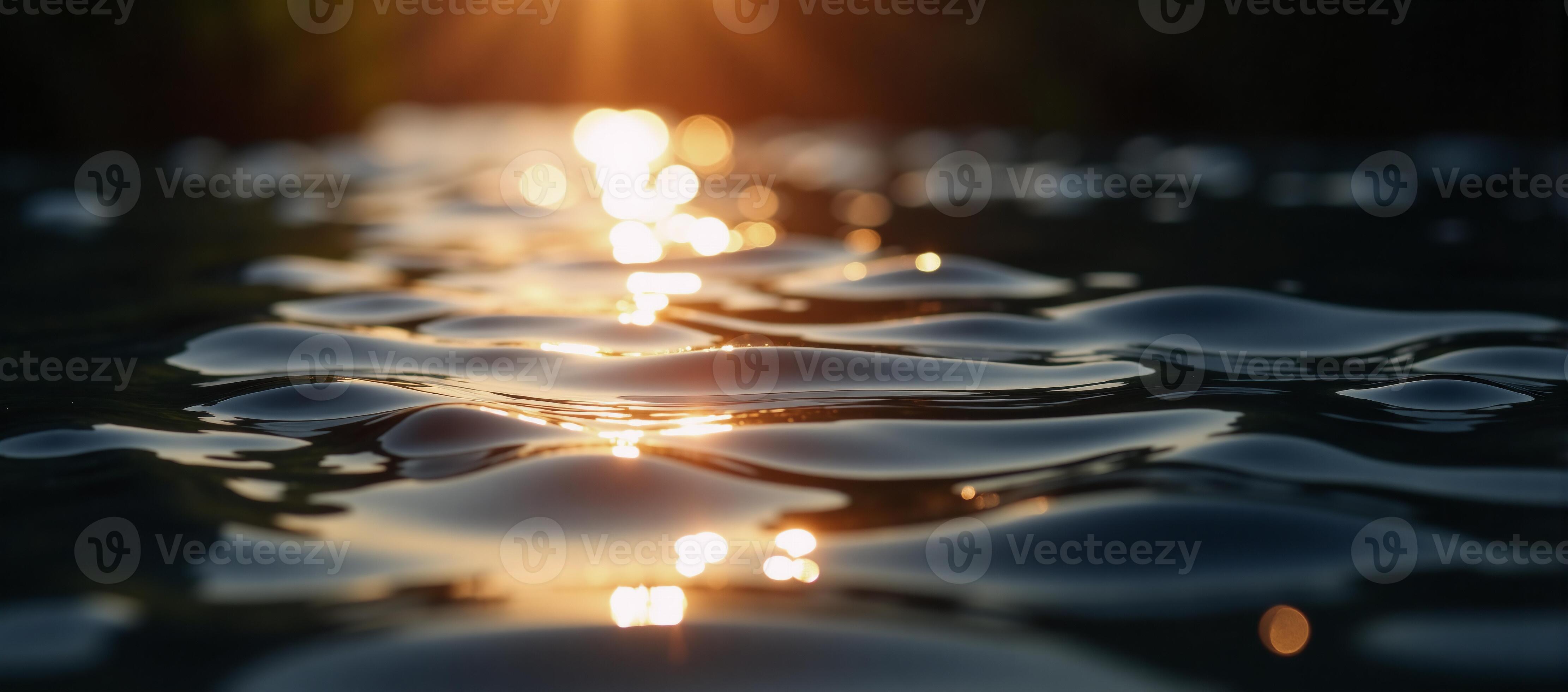A sun glint reflecting off dark water surface in a detailed 3D illustration 50971756 Stock Photo ...