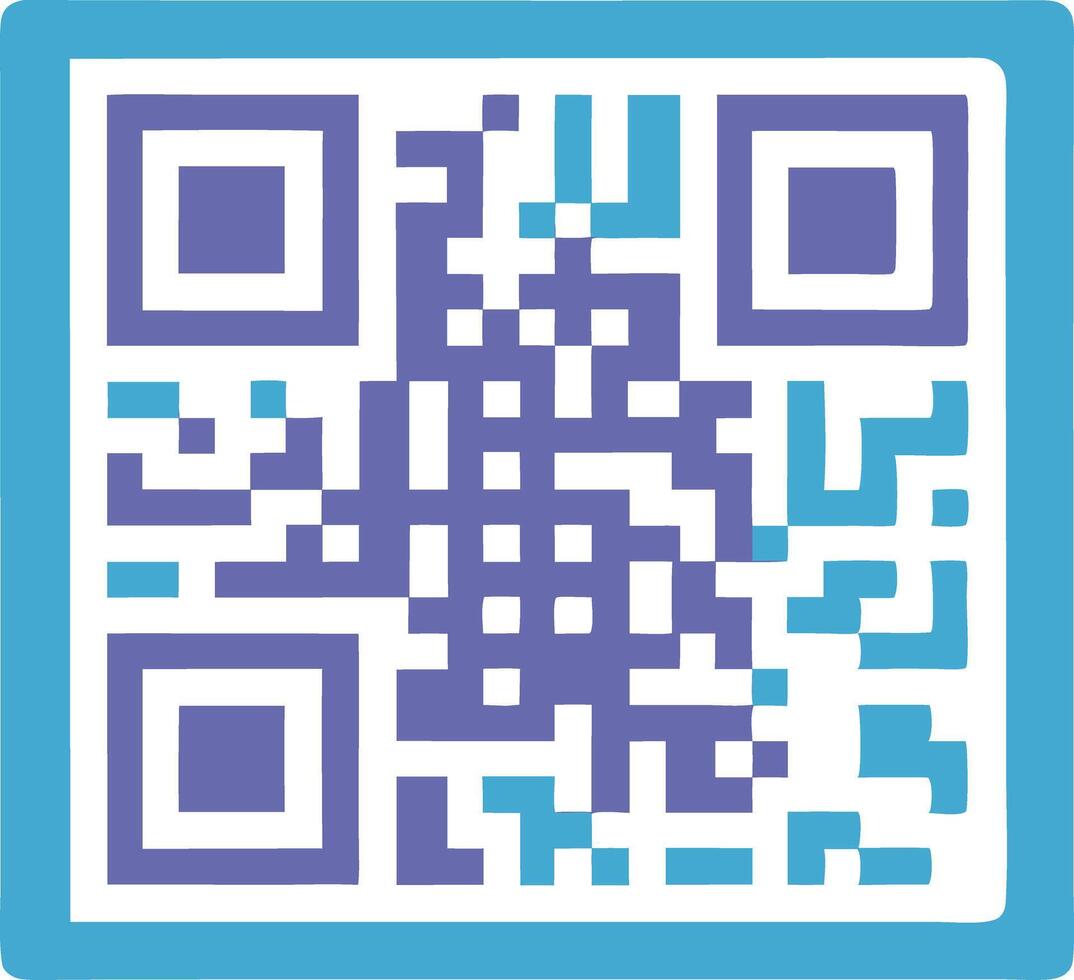 A illustration of a colorful QR code, symbolizing technology ...