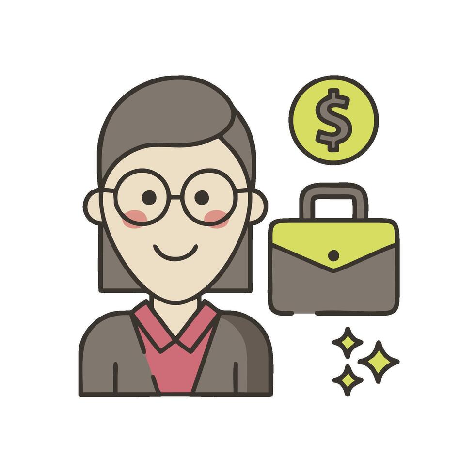 Businesswoman icon illustration 50983503 Vector Art at Vecteezy