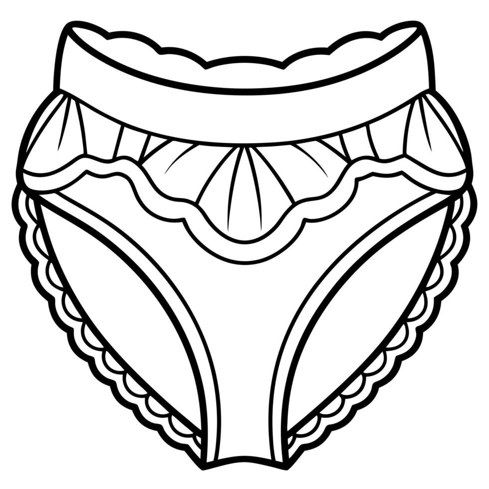 Pantie On White Background Illustration Line Art 50985392 Vector Art At Vecteezy