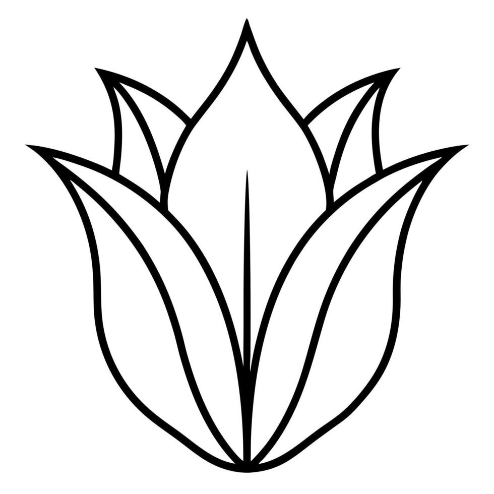 a modern, abstract icon of a tulip, using smooth curves and bold colors ...