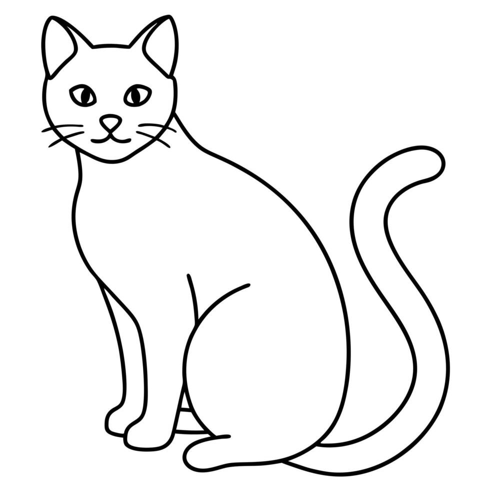 black cat coloring page, illustration line art 50990837 Vector Art at ...