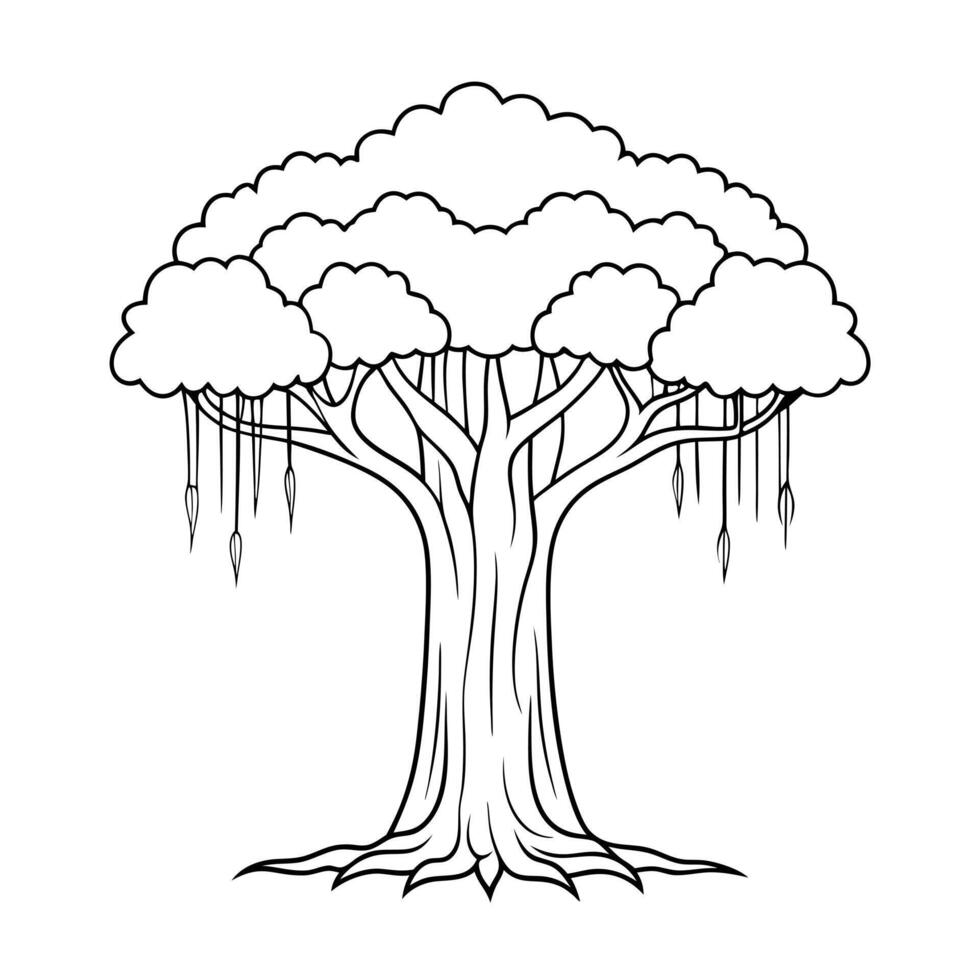 Banyan Tree Drawing For Kids