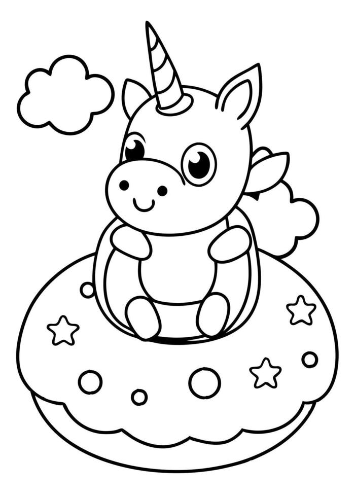 coloring pages unicorn donut
