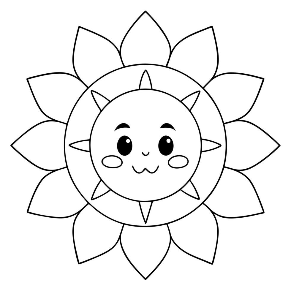 Sunflower coloring pages for kids 51006622 Vector Art at Vecteezy