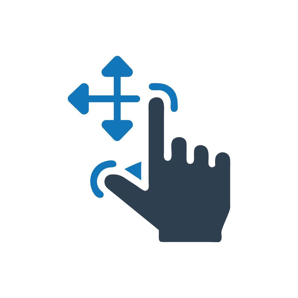 Hand Spread Icon, Hand with finger and thumb extended scrolling with up and down arrows icon ...