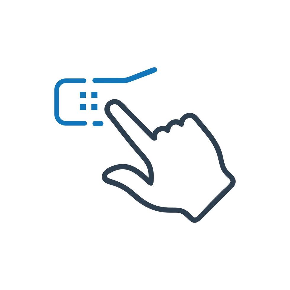 Hand Thumb Scroll Icon, Hand Spread Icon, Hand with finger and thumb extended scrolling with up ...