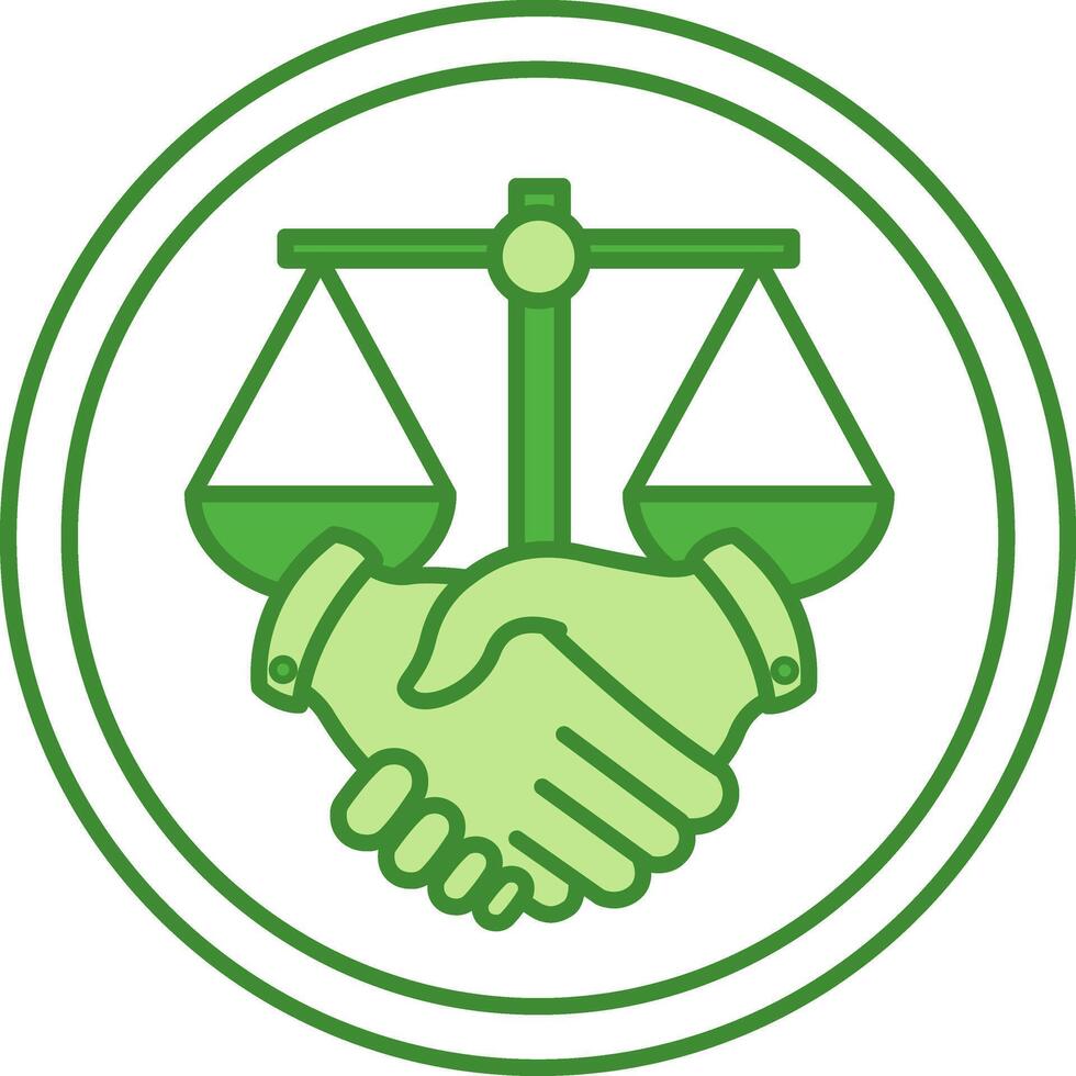 Green Fair Trade Icon. Icon of Libra and Handshake. Business, Partnership, Work Team and ...