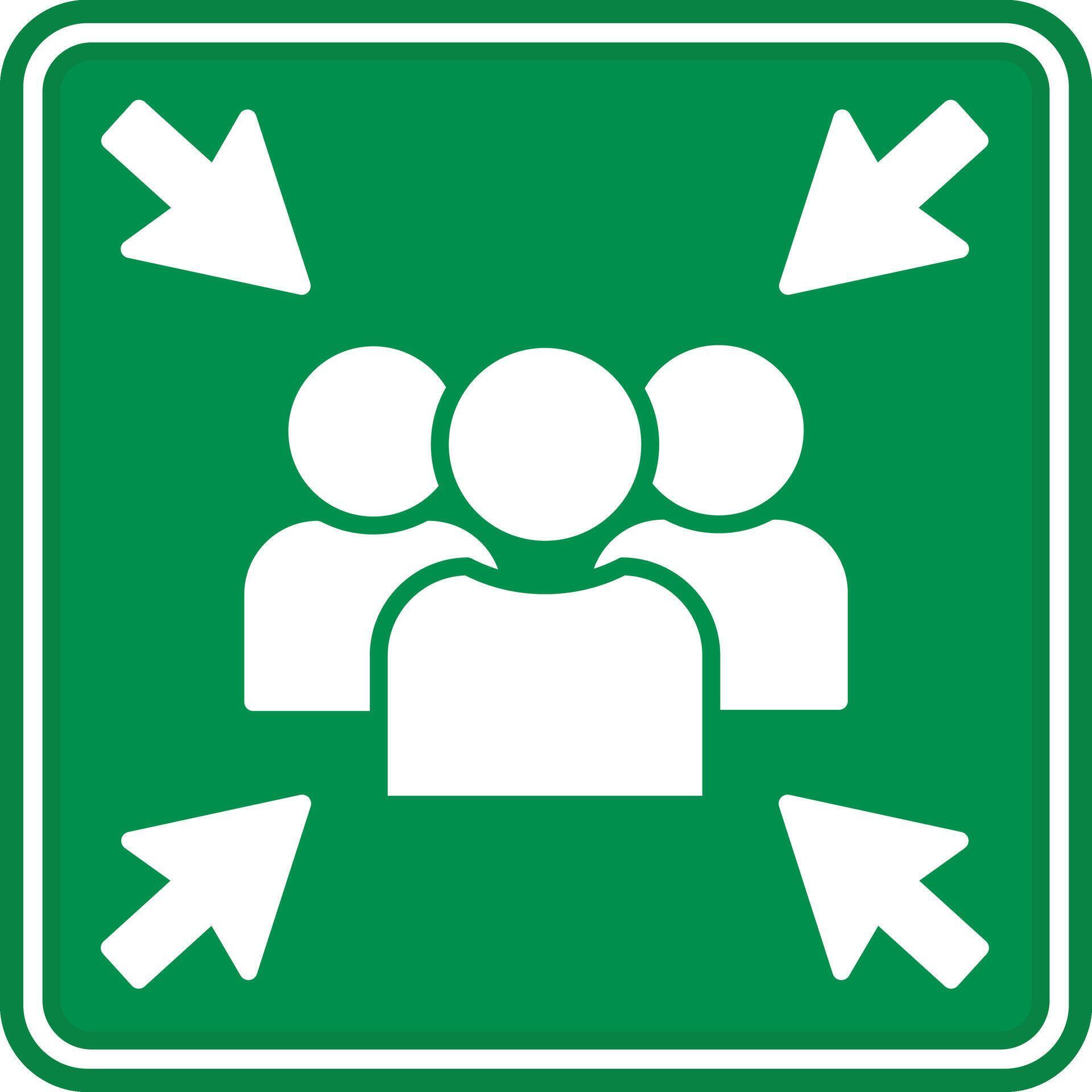 Green Sign Assembly Point. Emergency Evacuation Symbol. People Assembly ...