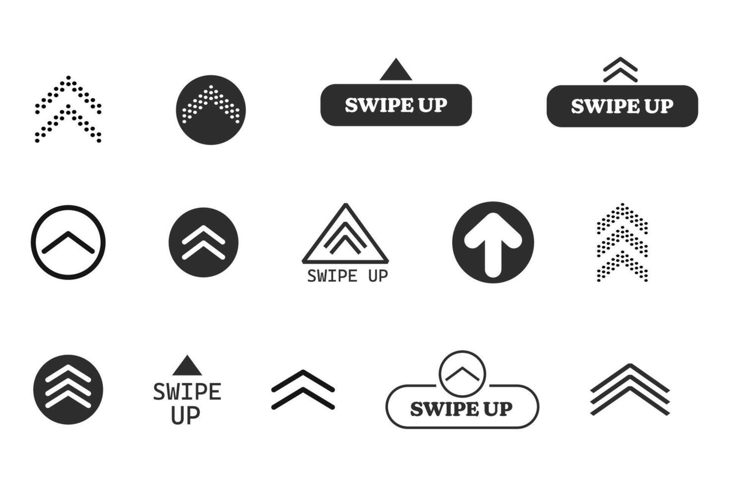 Swipe up slide arrow button, scroll ui icon. Interface simple sign, set ...