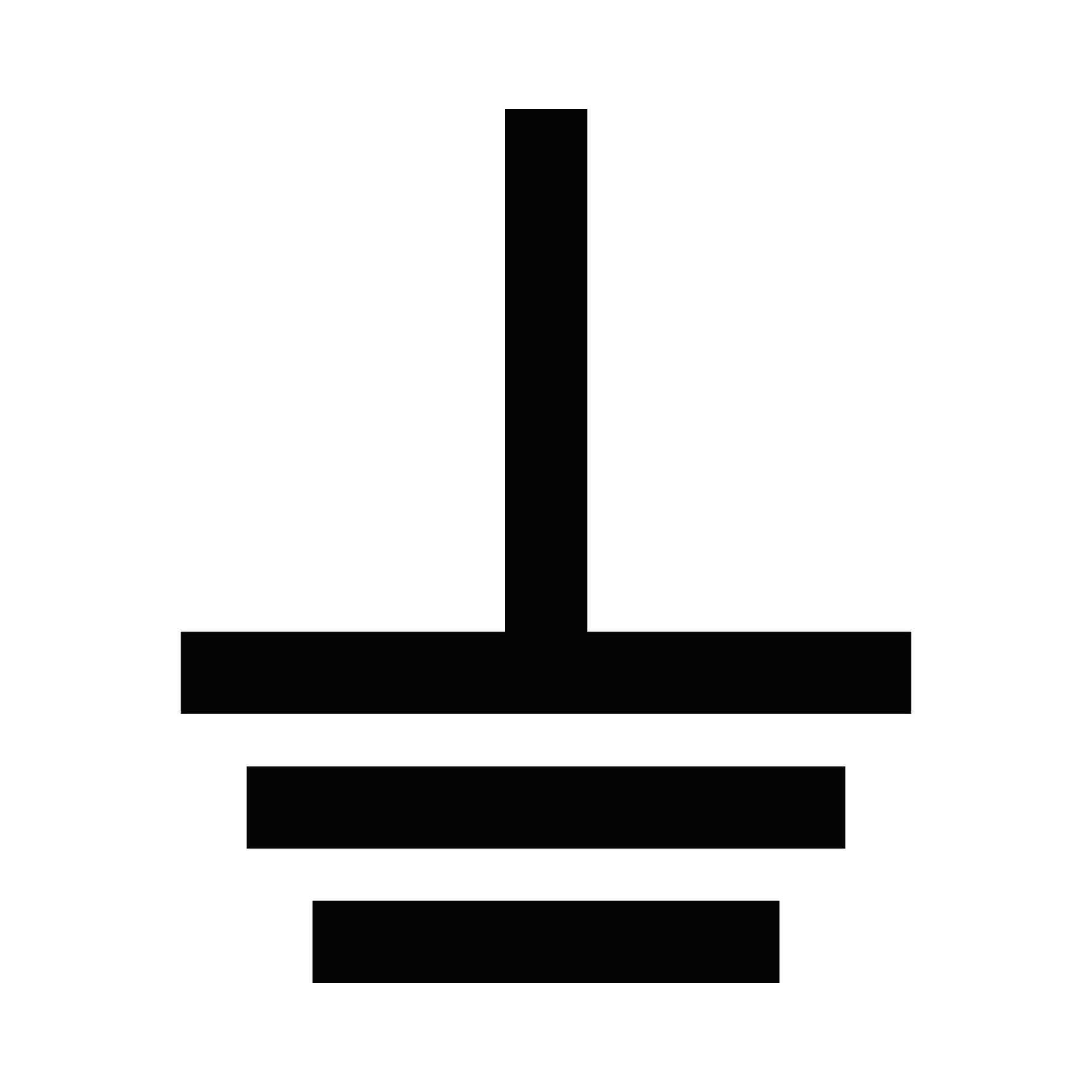 Grounding symbol icon in bold black outline. Illustration representing ... Grounding symbol icon in bold black outline. Illustration representing ...