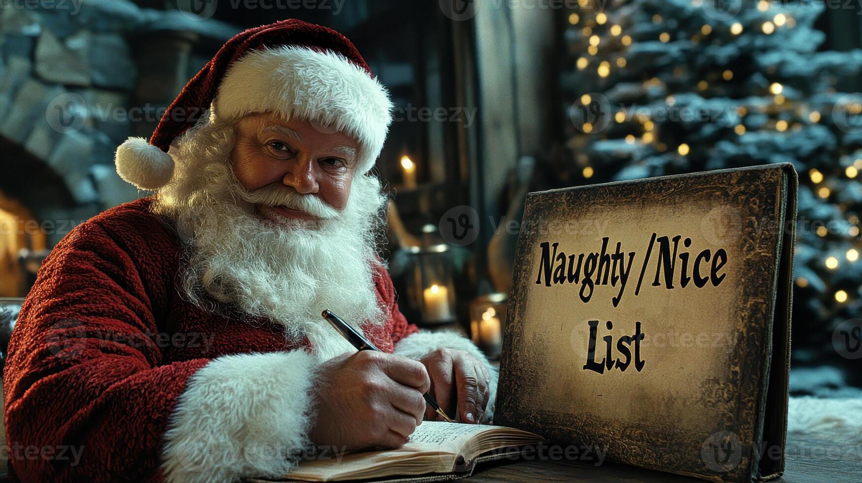 Santa Claus Writing Naughty or Nice List, Christmas Tradition 51042220 ... Santa Claus Writing Naughty or Nice List, Christmas Tradition 51042220 ...