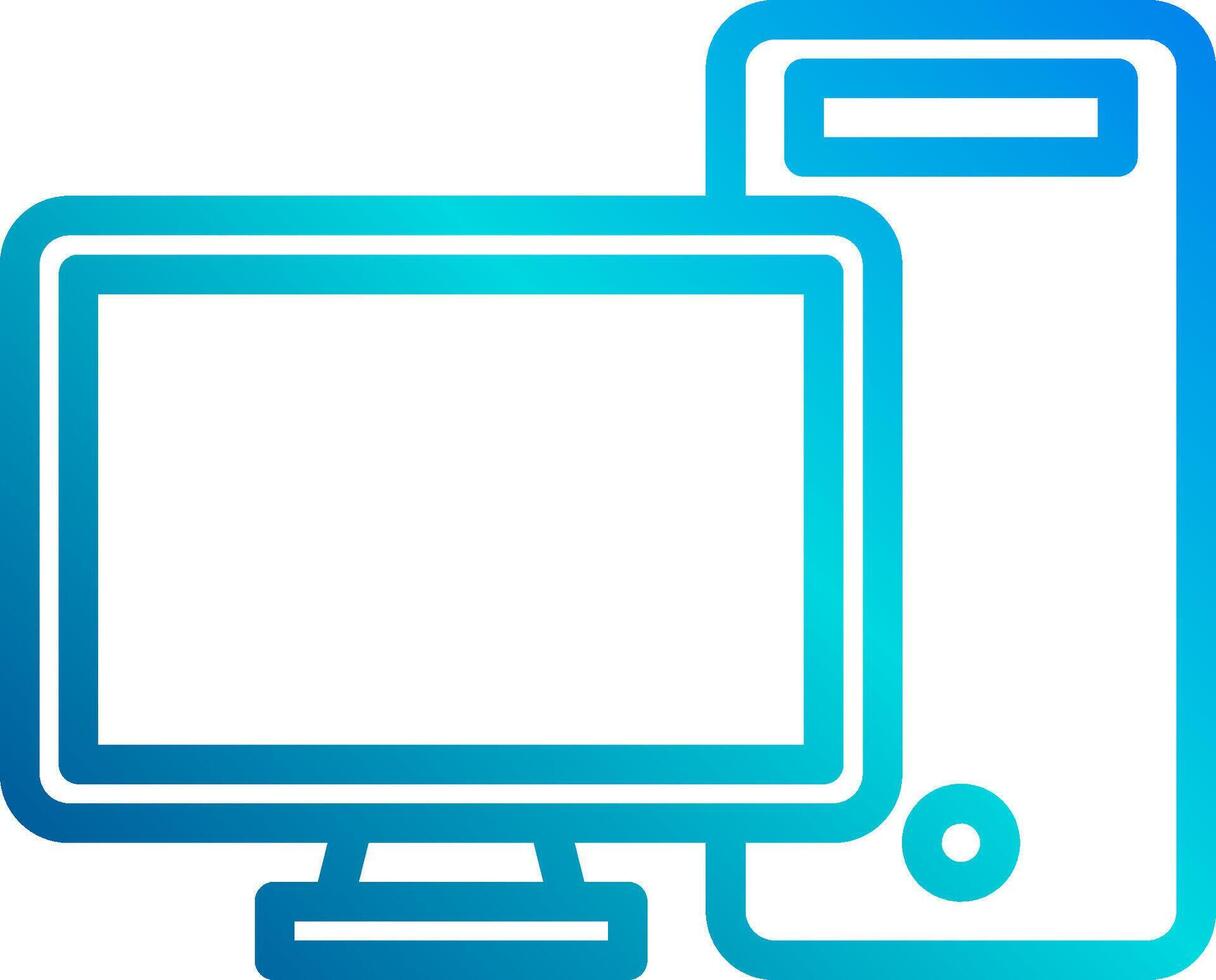 Computer icon with a monitor and computer 51050305 Vector Art at Vecteezy