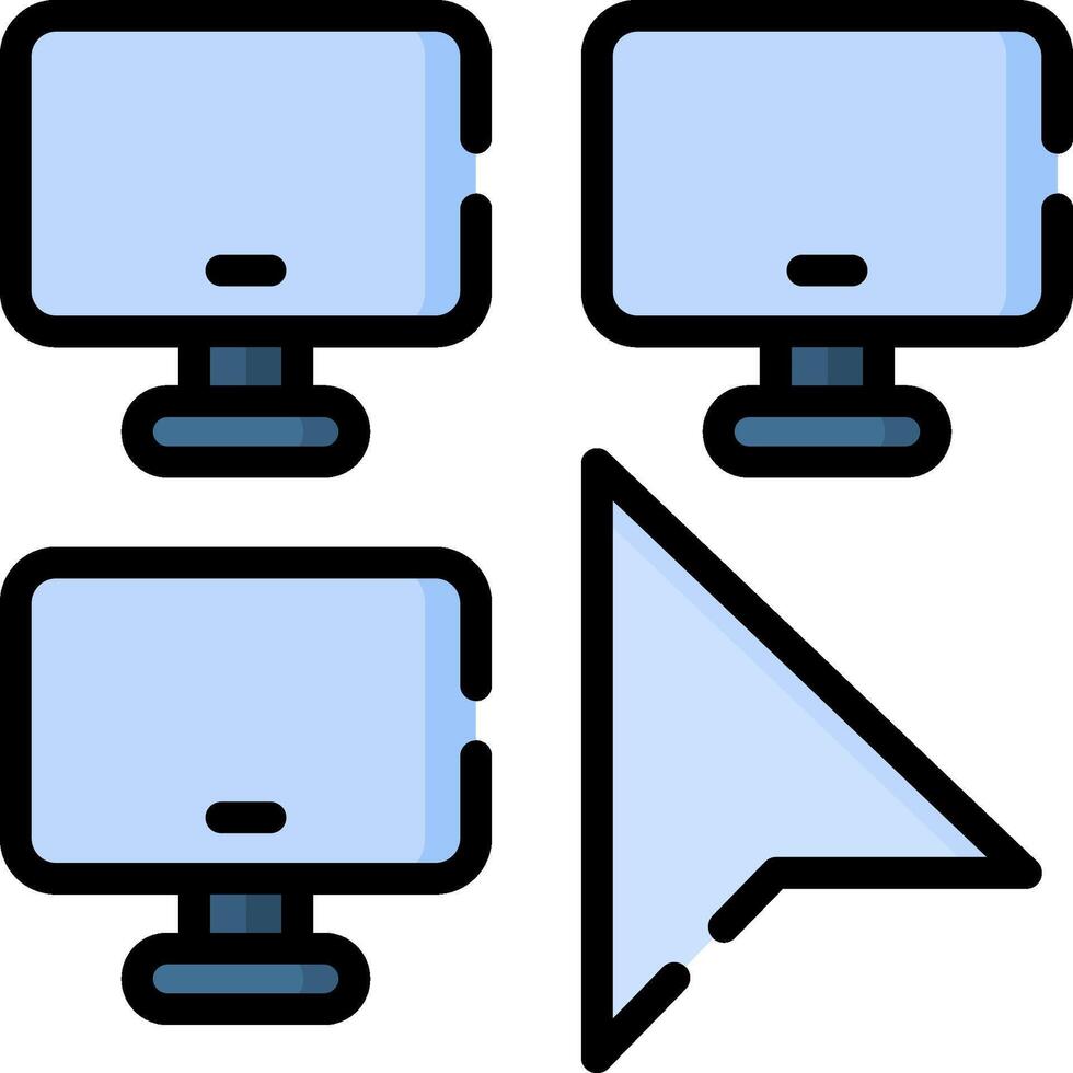 Four computer monitors with a mouse and a pointer 51050871 Vector Art ...