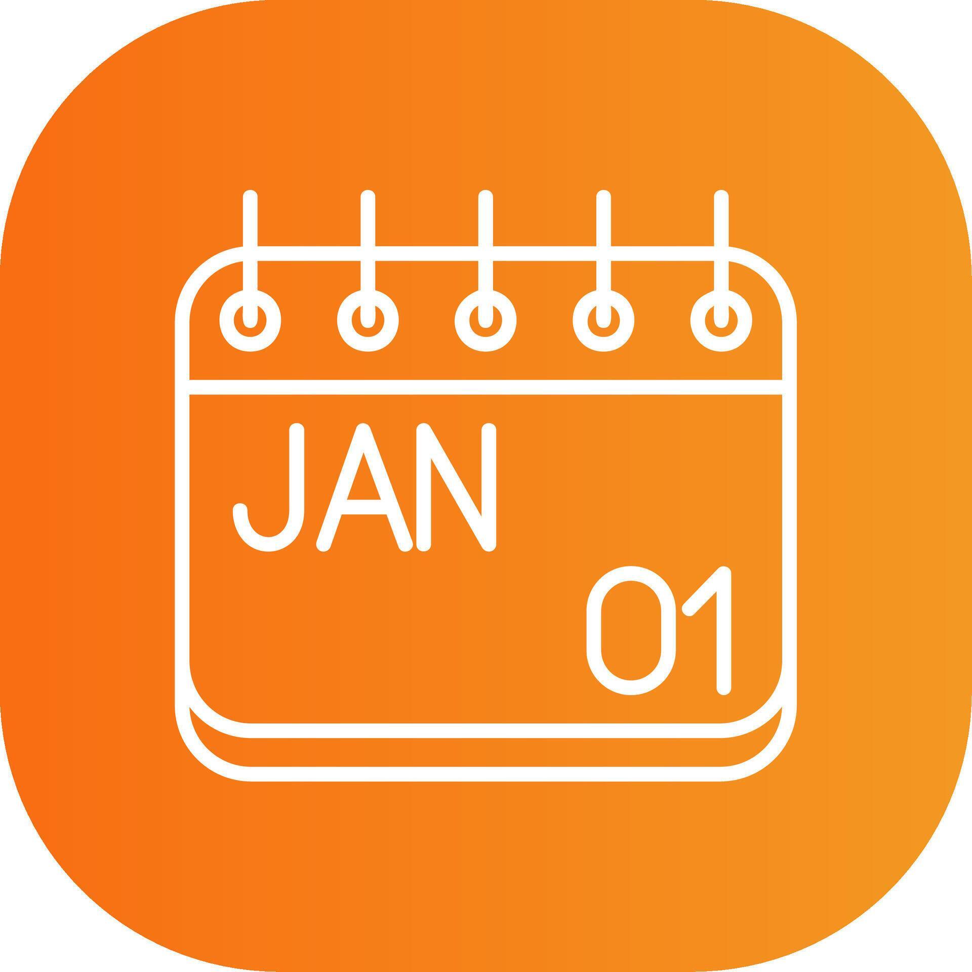 January Line Gradient Curve Icon 51054242 Vector Art At Vecteezy