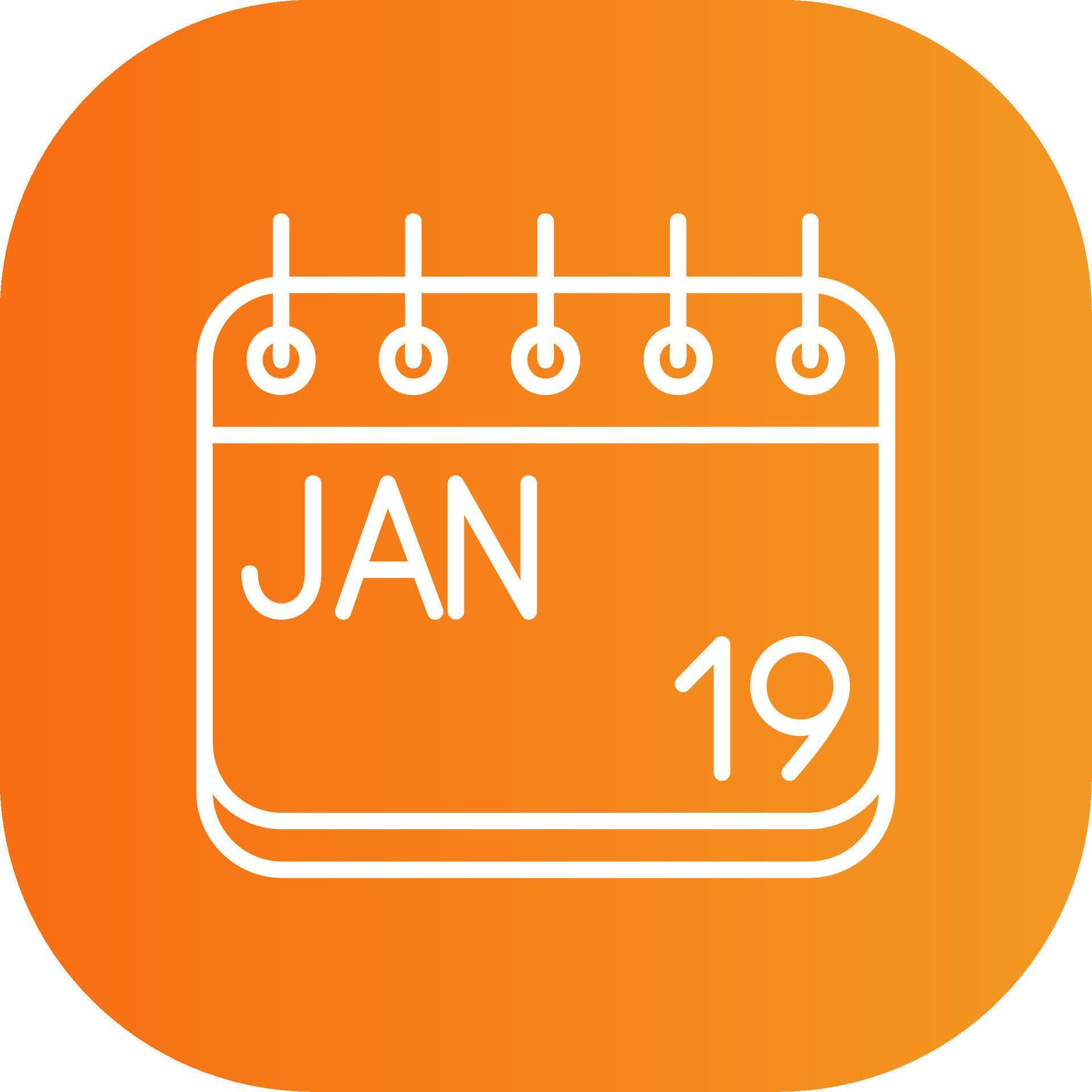 January Line Gradient Curve Icon 51055004 Vector Art At Vecteezy