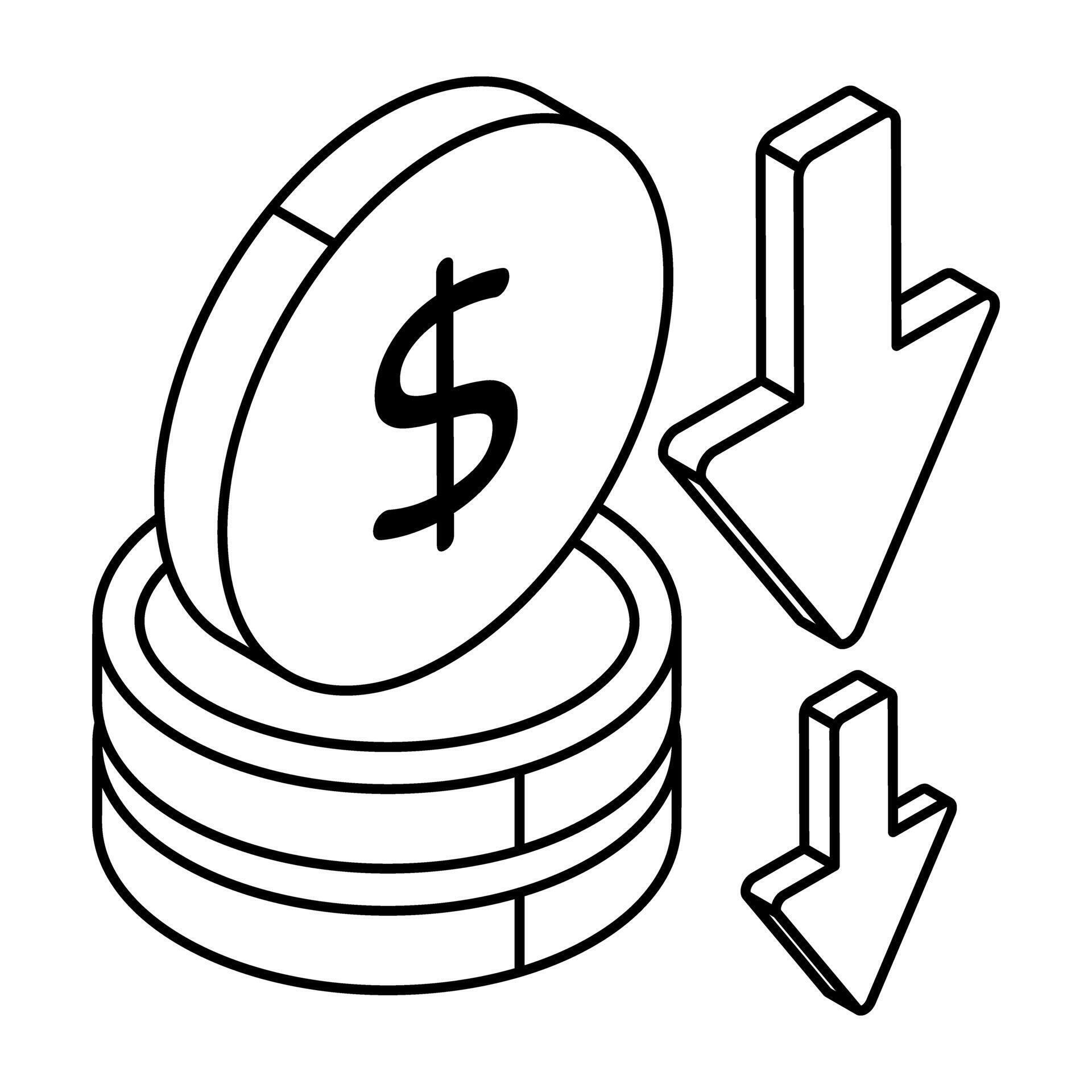 A Trendy Design Icon Of Dollar Decrease 51059810 Vector Art At Vecteezy 2431