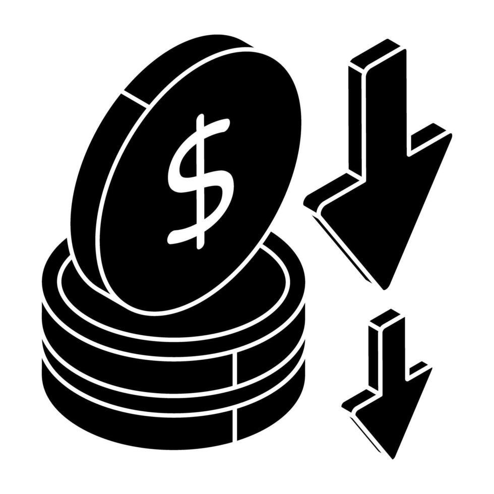 A trendy design icon of dollar Decrease 51059936 Vector Art at Vecteezy