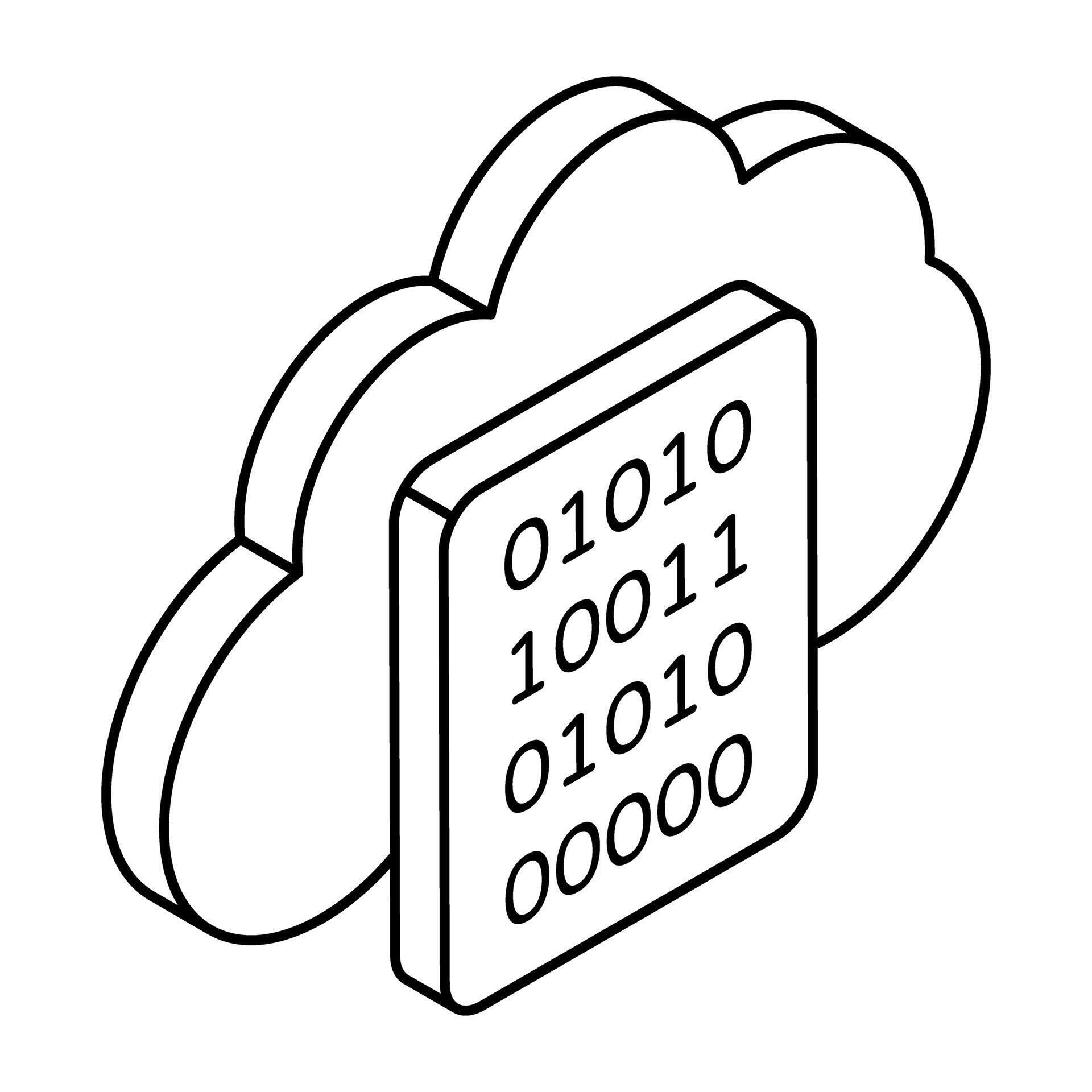 An icon design of cloud binary data 51060627 Vector Art at Vecteezy