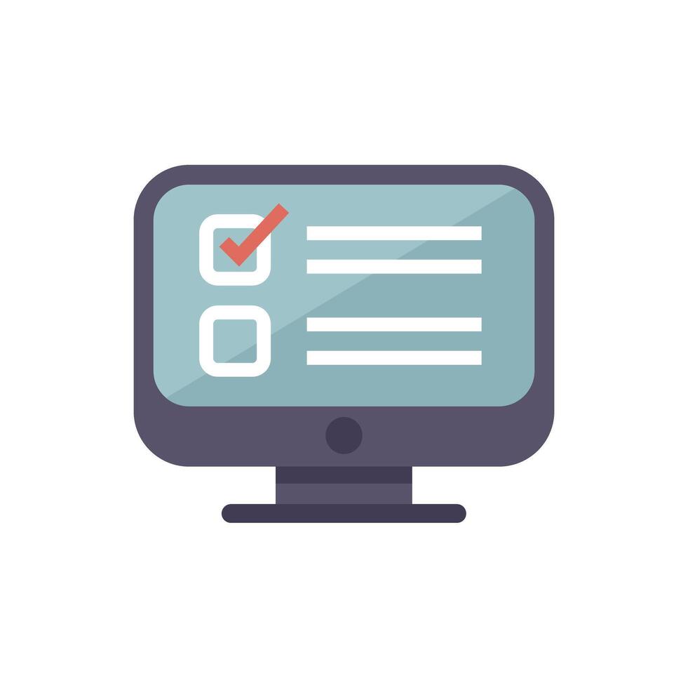 Desktop computer displaying online survey on screen 51061565 Vector Art at Vecteezy