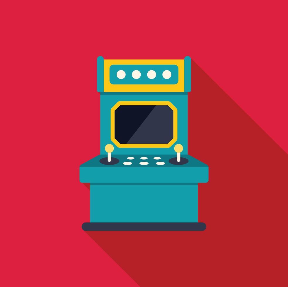 Arcade Game Machine Displaying Playing Screen On Red Background 51061682 Vector Art At Vecteezy