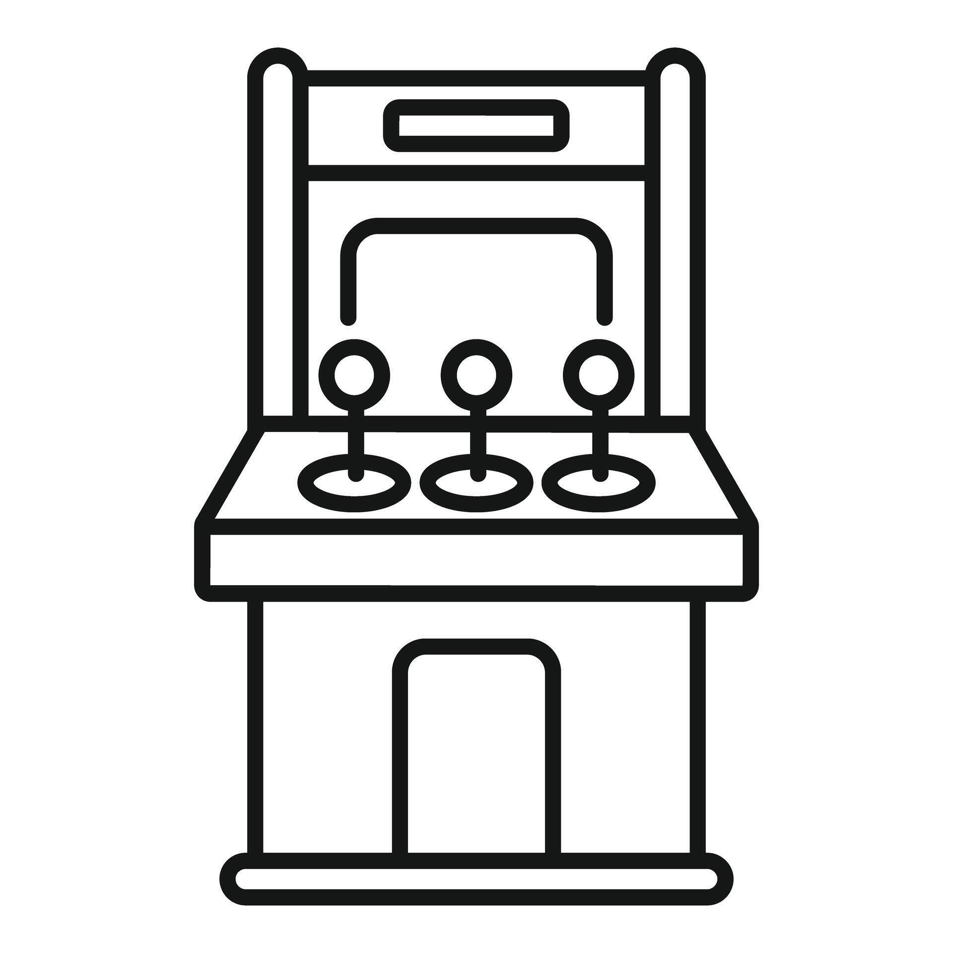 Retro arcade game machine with joysticks line icon 51061739 Vector Art at Vecteezy