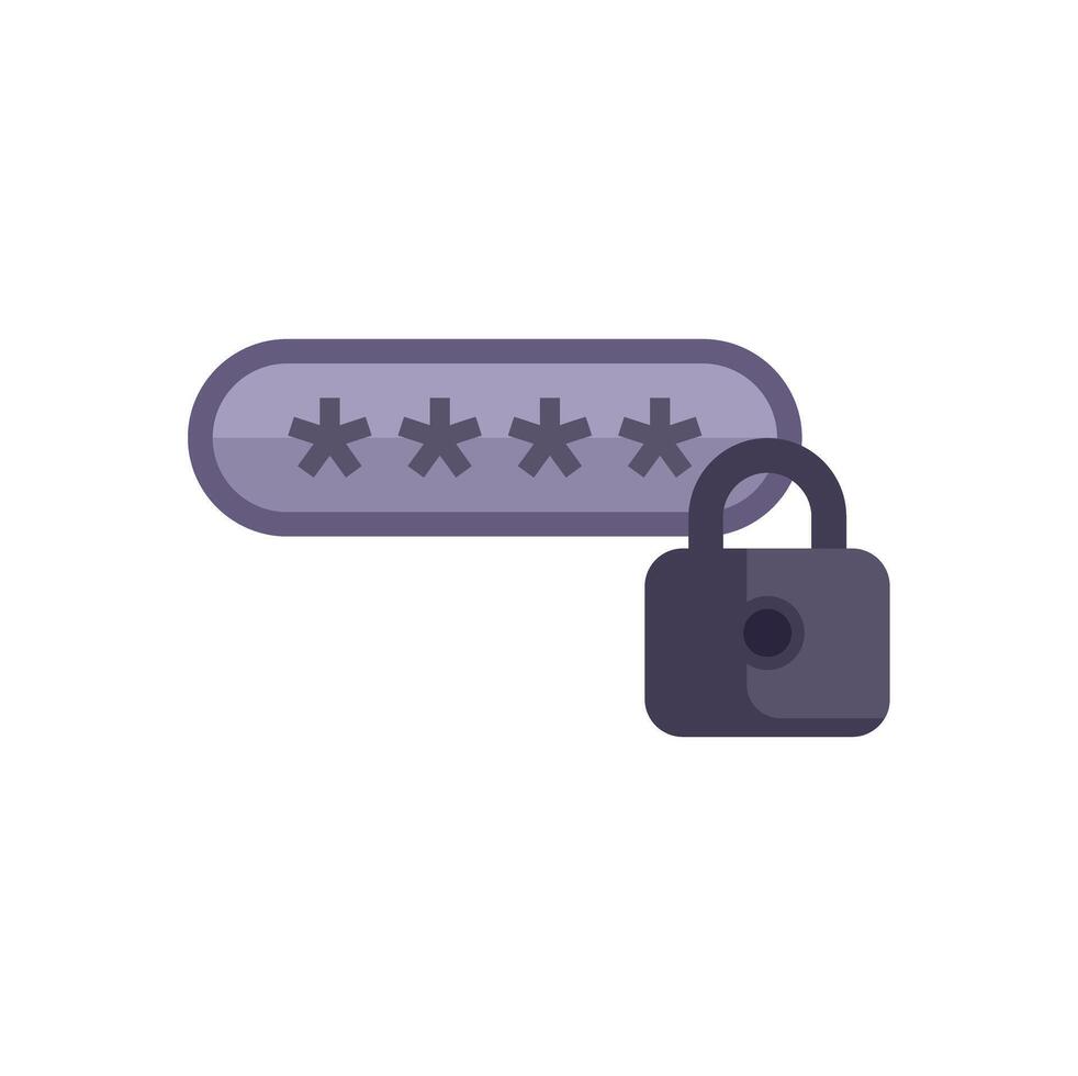 Password field with asterisks and hanging lock for input password ...