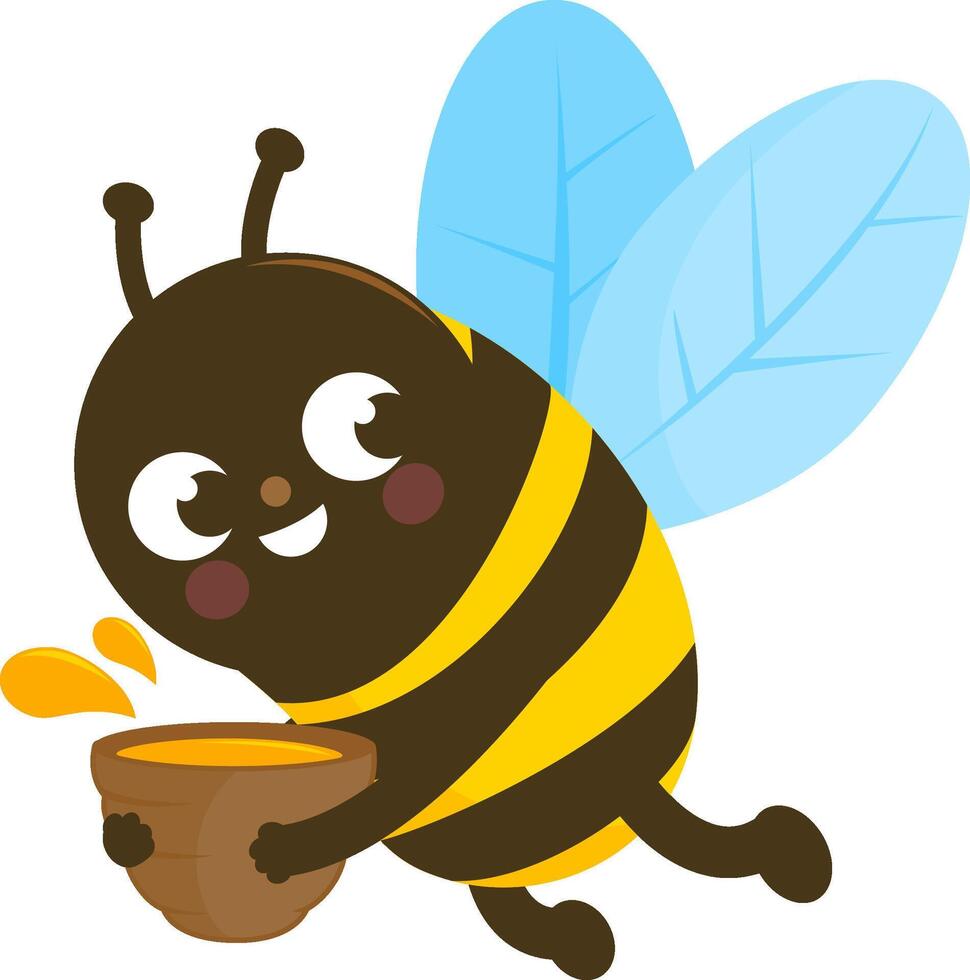 dibujos animados trabajando abeja personaje volador y que lleva un ... dibujos animados trabajando abeja personaje volador y que lleva un ...