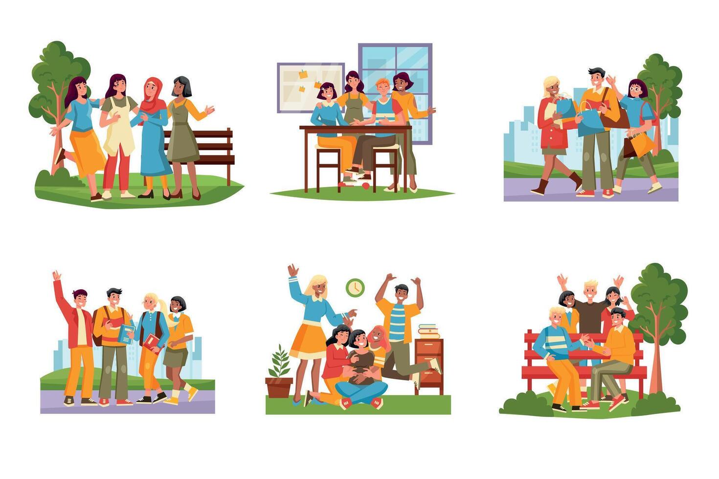 Diverse Student Activities and Social Interactions 51064737 Vector Art ...