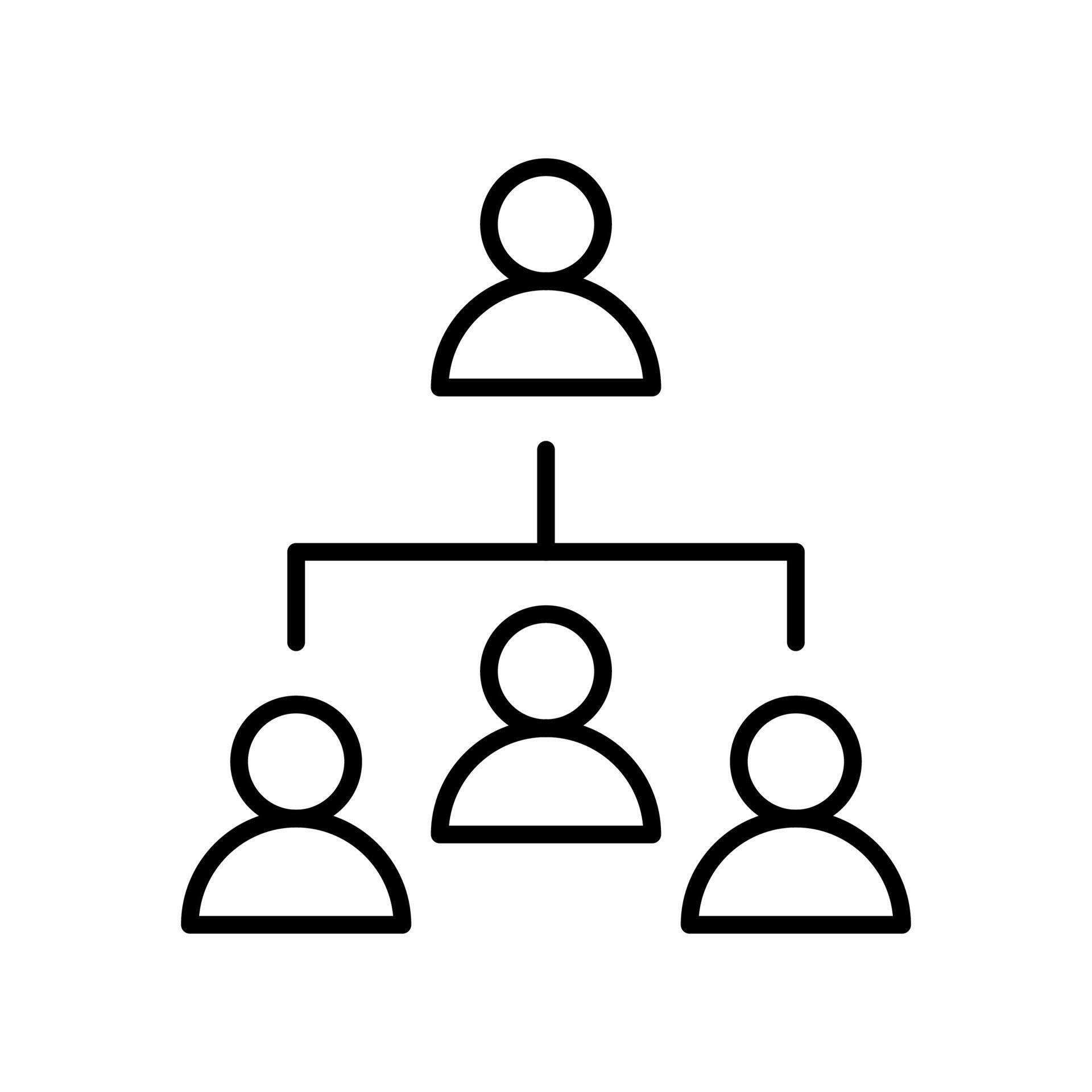 Organization chart hierarchy icon. Enterprise management subordinate ...