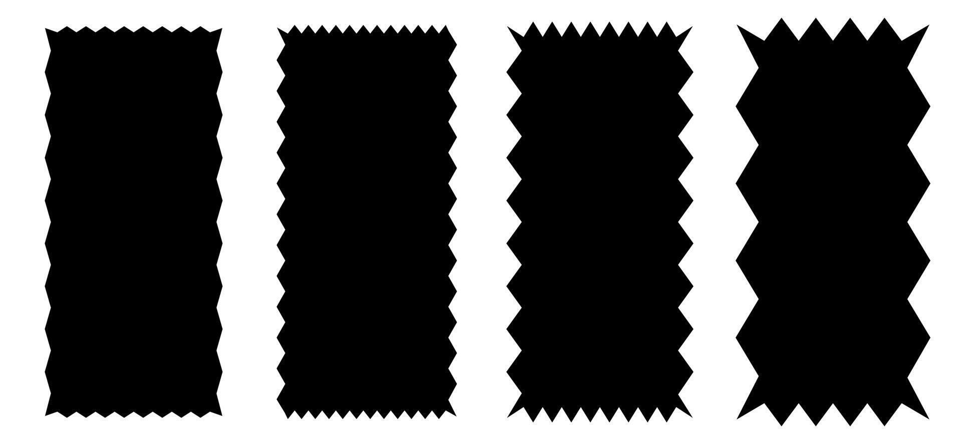 Zigzag border frame design. Geometric pattern with four variations ...