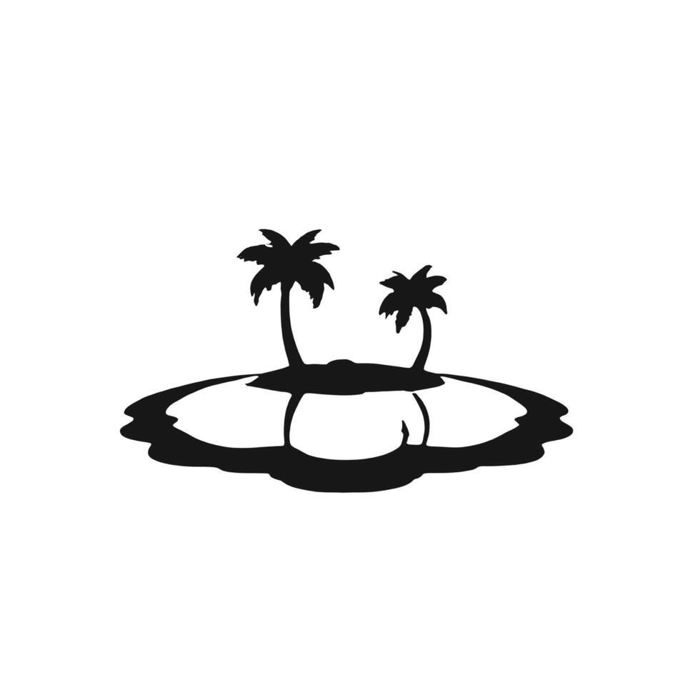 An island with two palm trees on it 51069015 Vector Art at Vecteezy