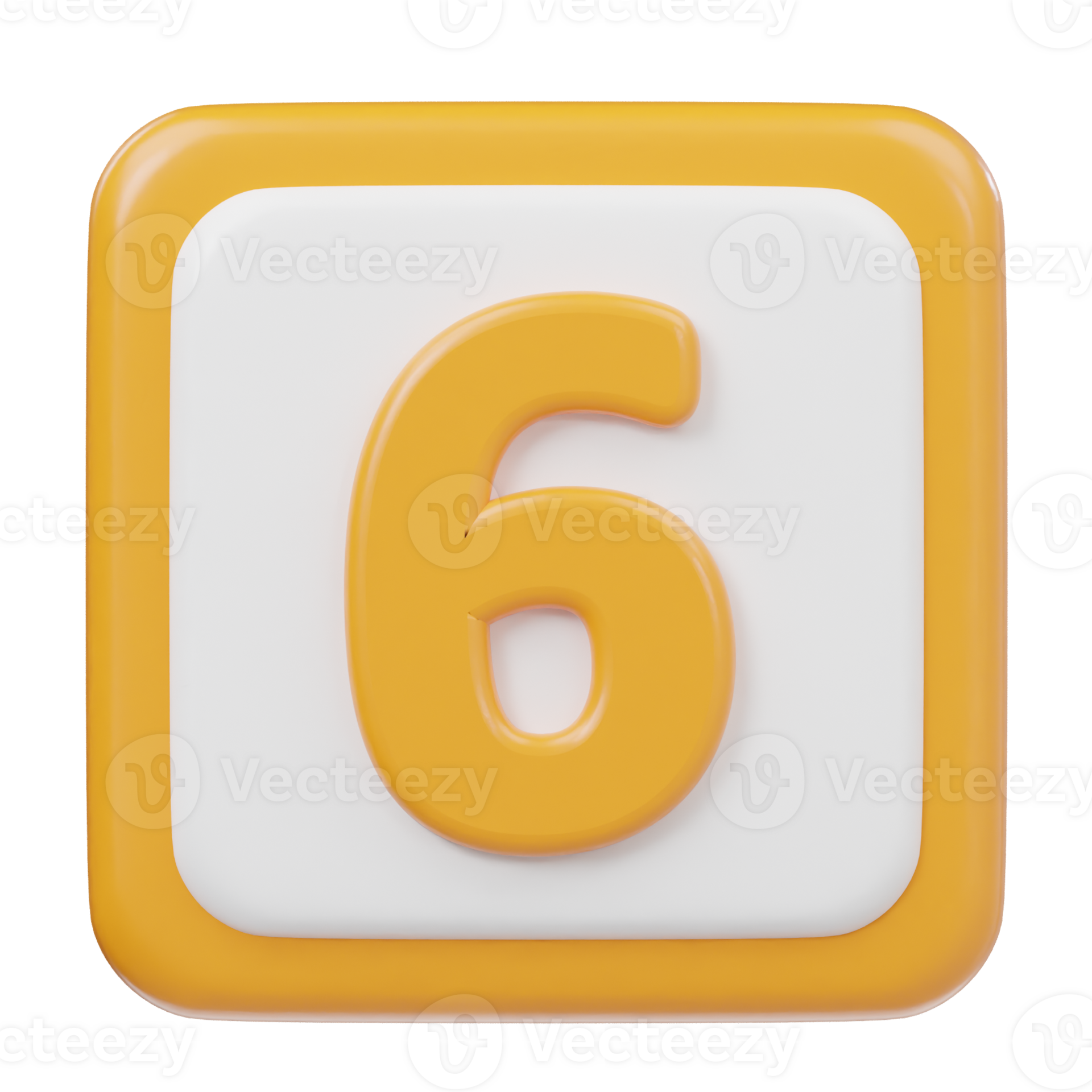 Number 6 icon 3d rendering illustration 51069430 PNG